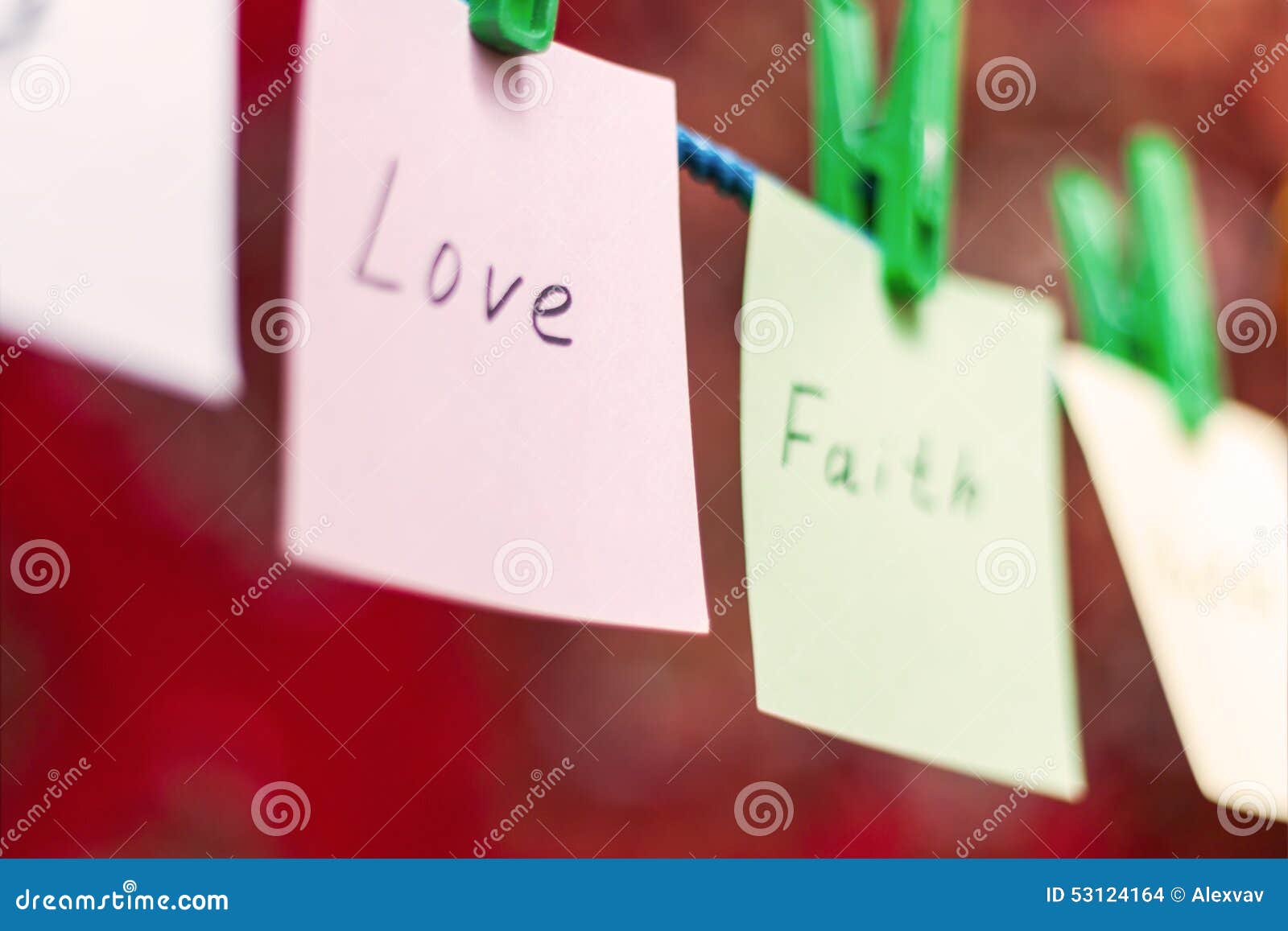 Messages Hanging on the Clothesline Stock Photo - Image of notes, moral ...