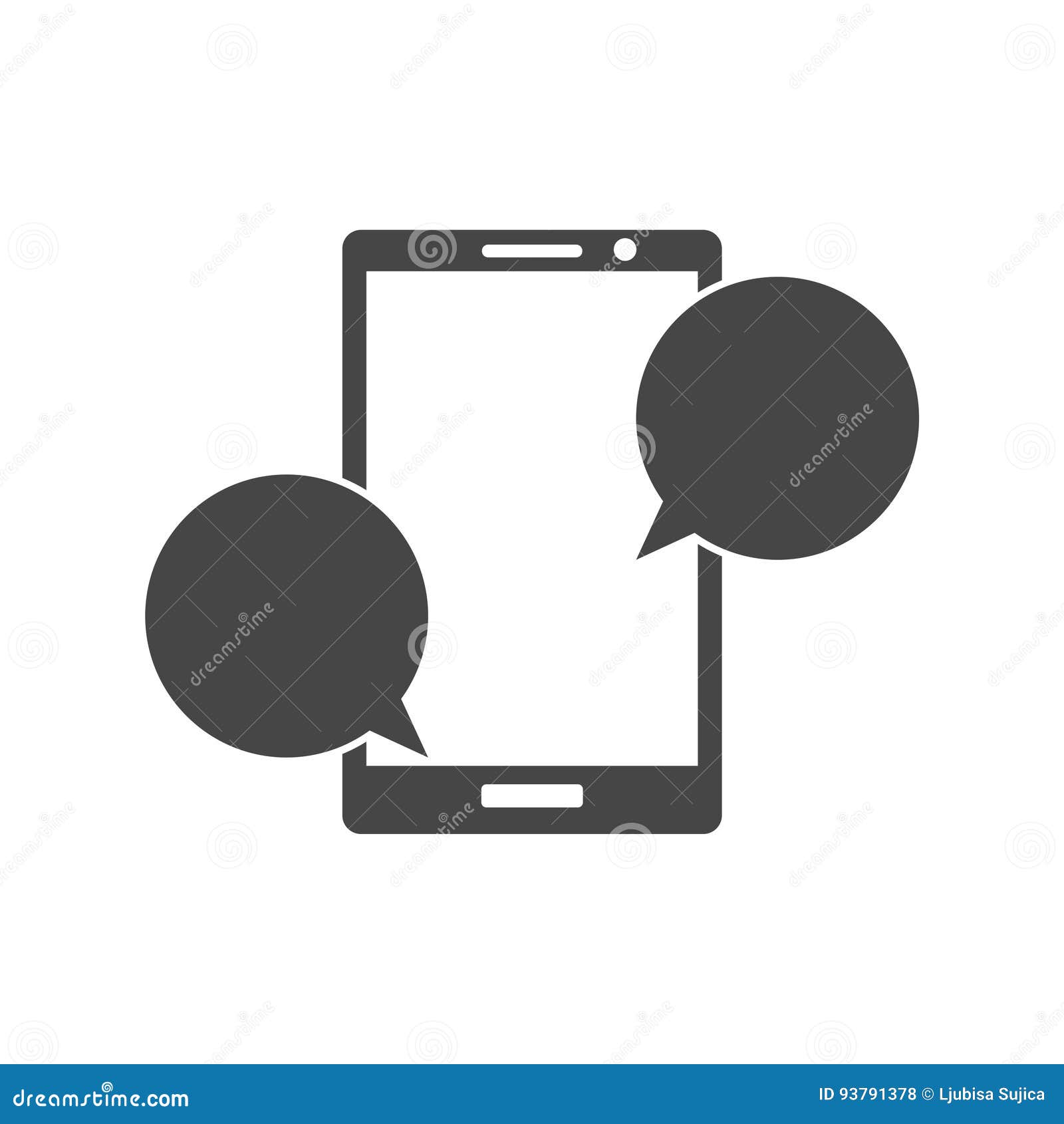 Messages Icon with Empty Speech Bubbles Stock Vector - Illustration of ...
