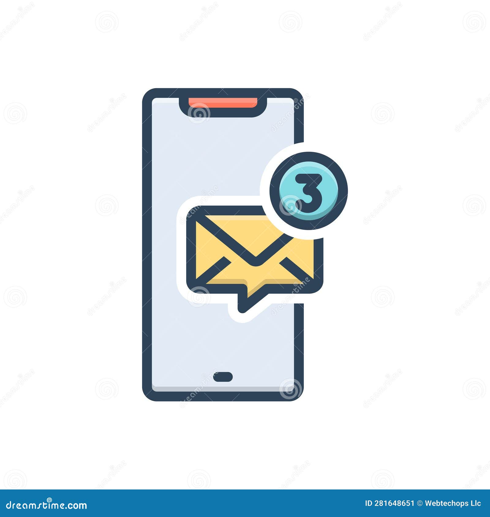 Color Illustration Icon for Messages, Intimation and Chatting Stock ...