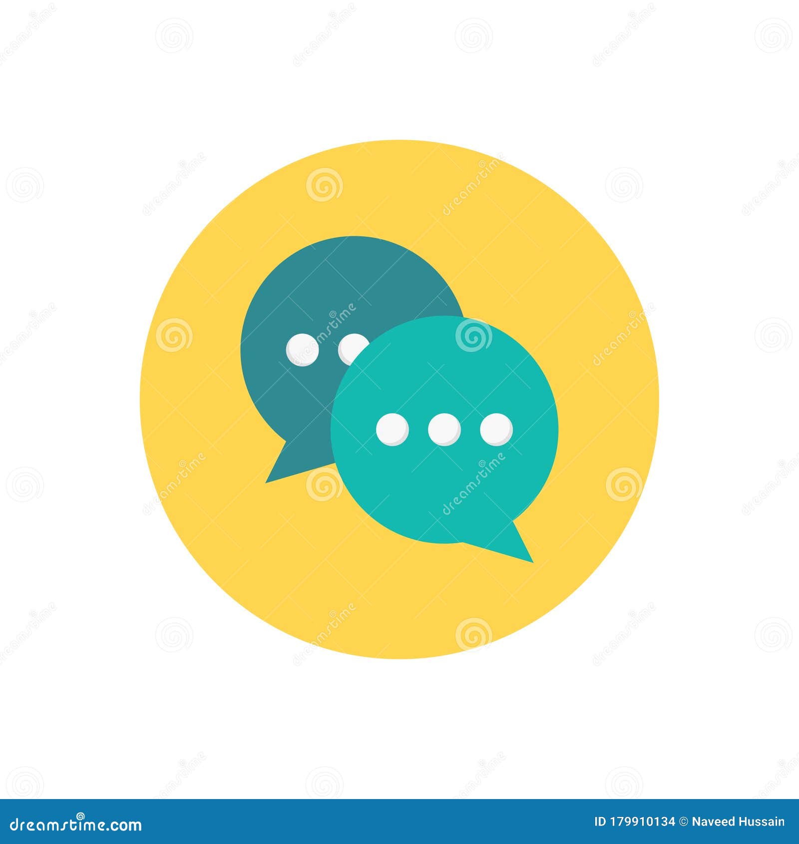 Messages Vector Flat Color Icon Stock Vector - Illustration of color ...