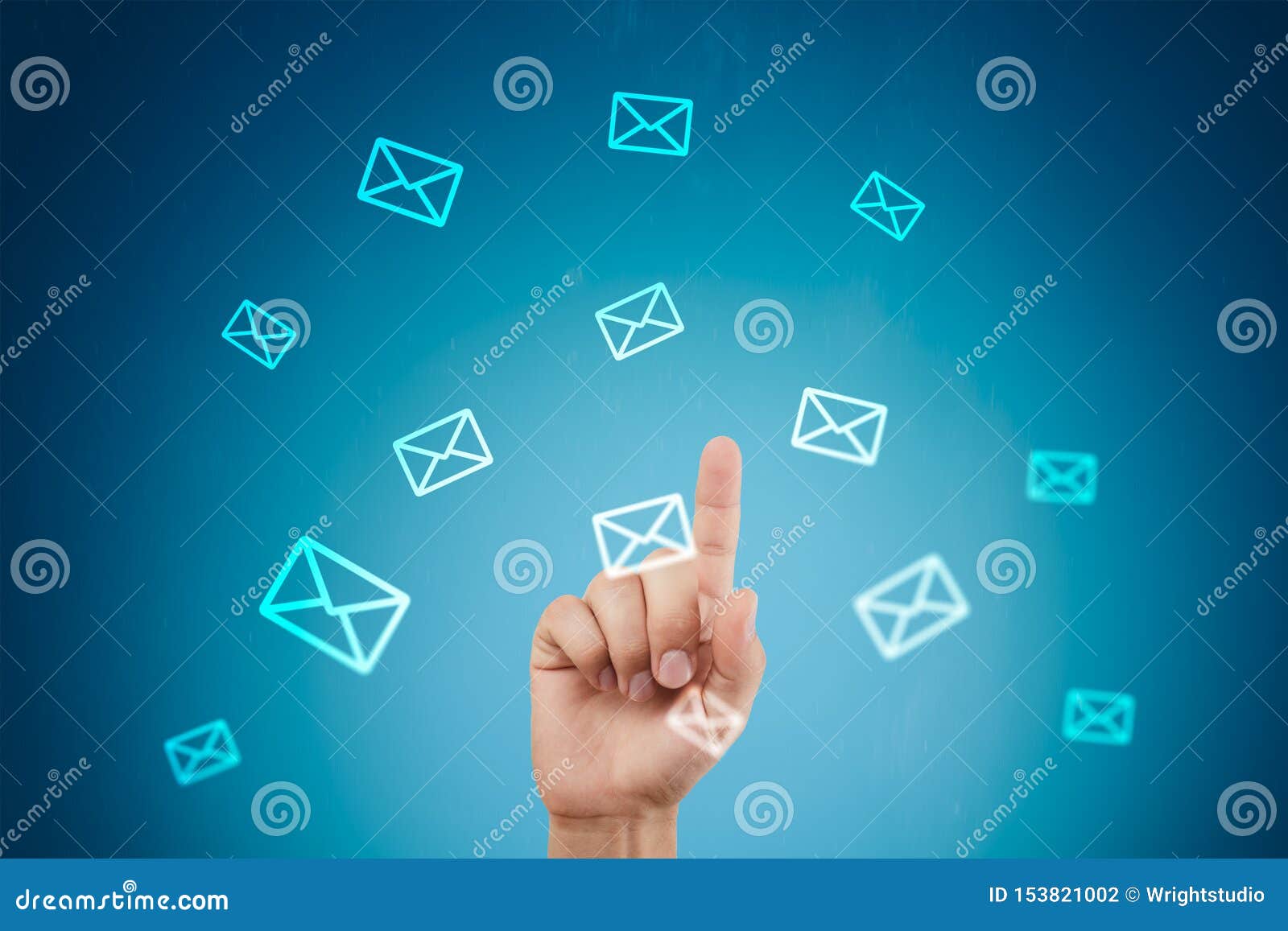 Messages Icons on Virtual Screen. Communication Concept. Stock ...