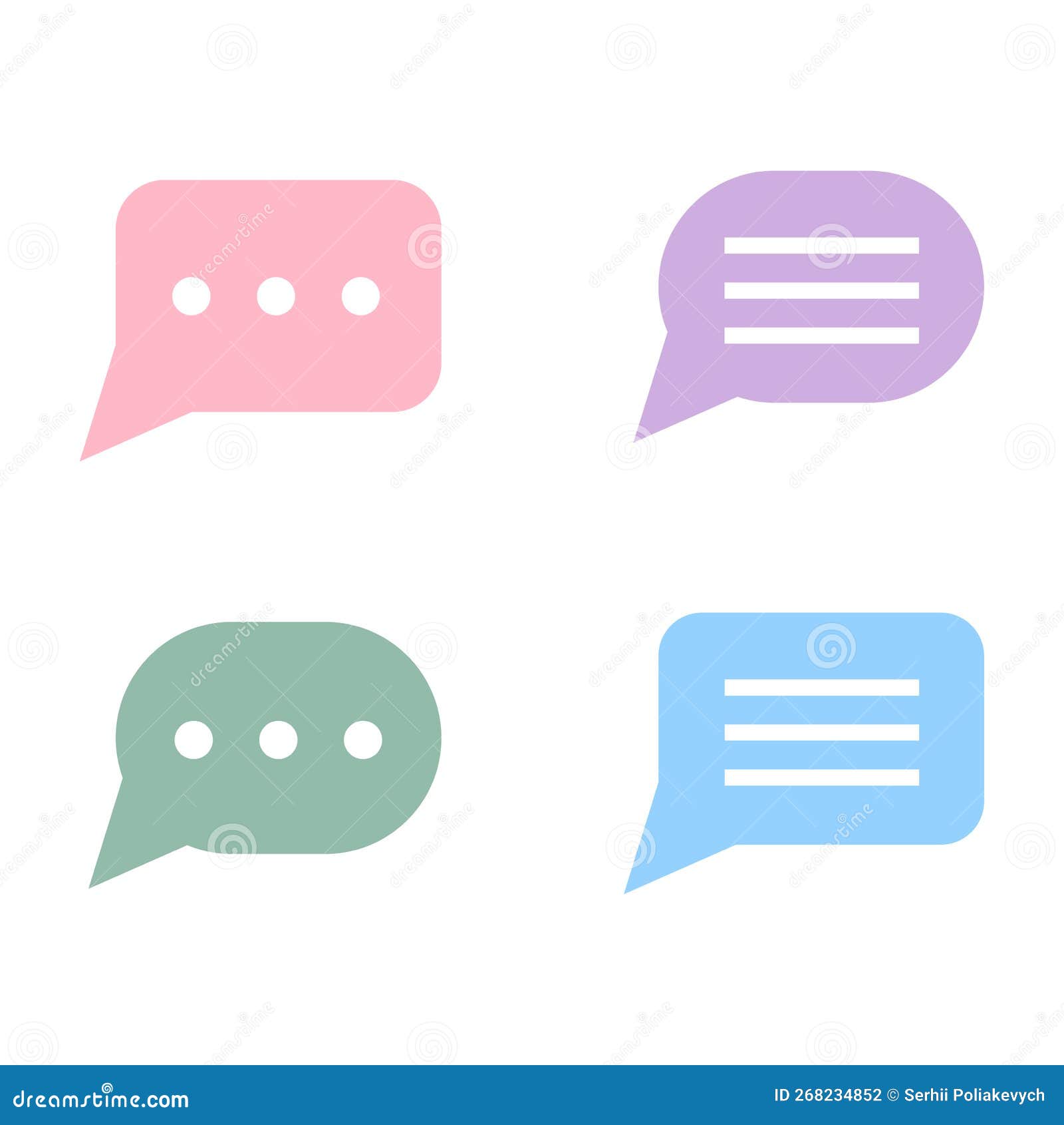 Messages are Pastel Tones. Text Message. Vector Illustration Stock ...