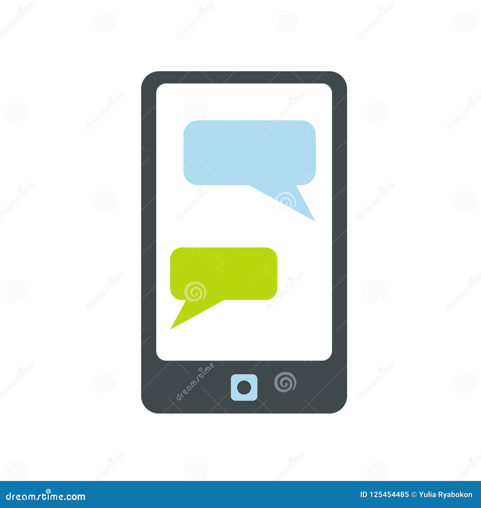 Messages on a phone icon stock illustration. Illustration of cell ...