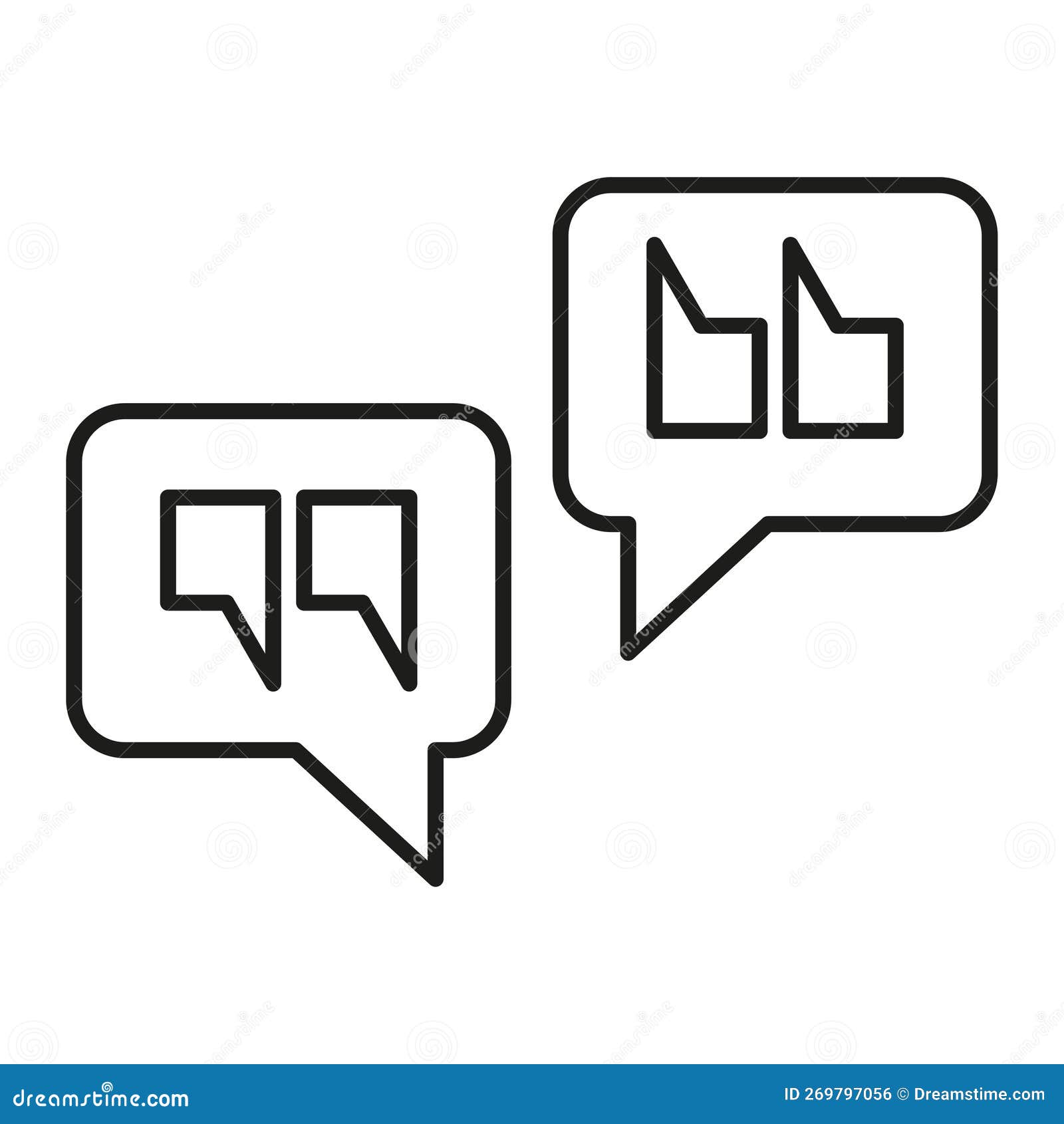 Messages with Quotes. Chat Dialogue Bubble Text. Vector Illustration ...