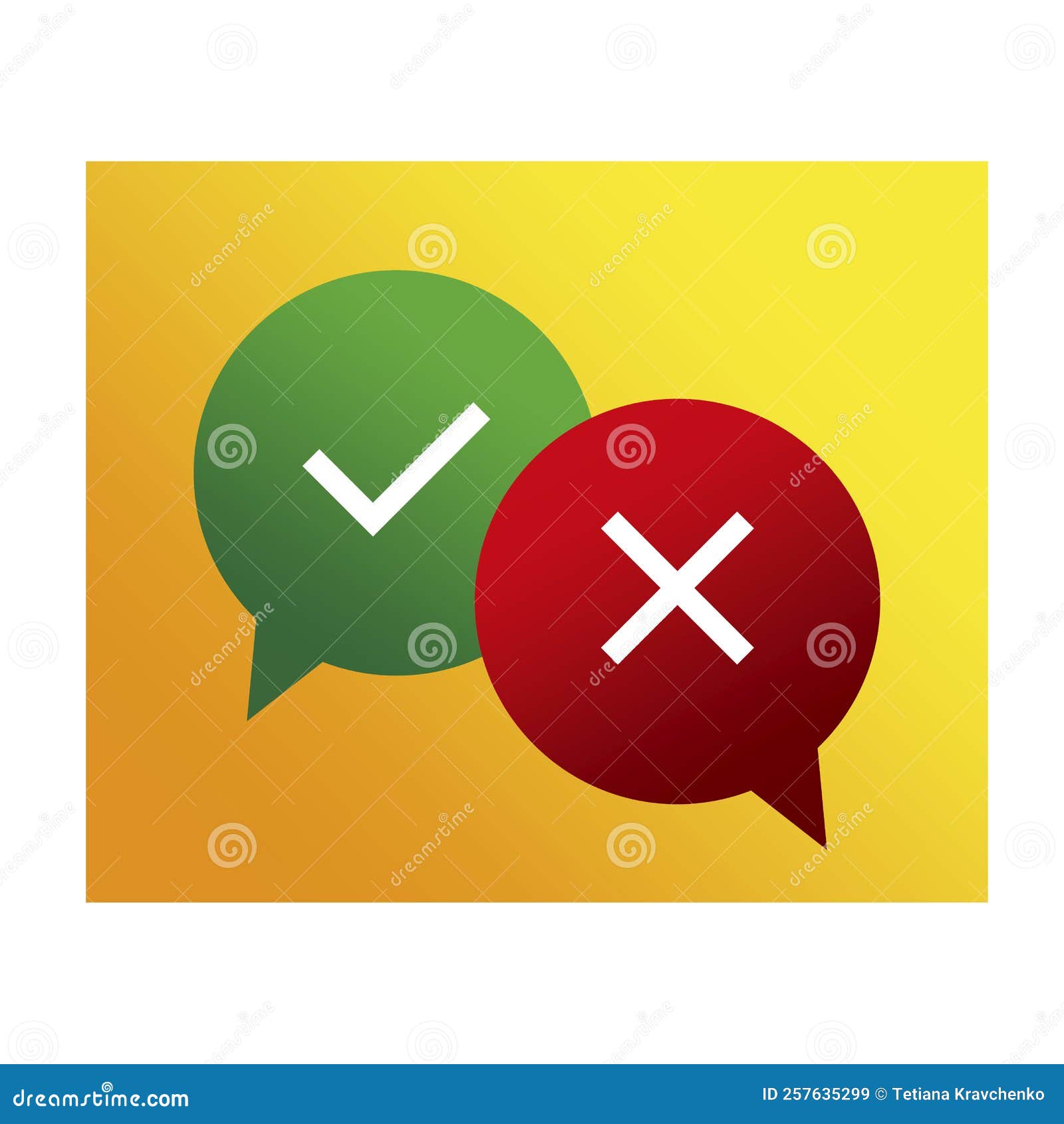 Messages Tick Cross. Speak Icon. Answer Question Sign. Vector ...