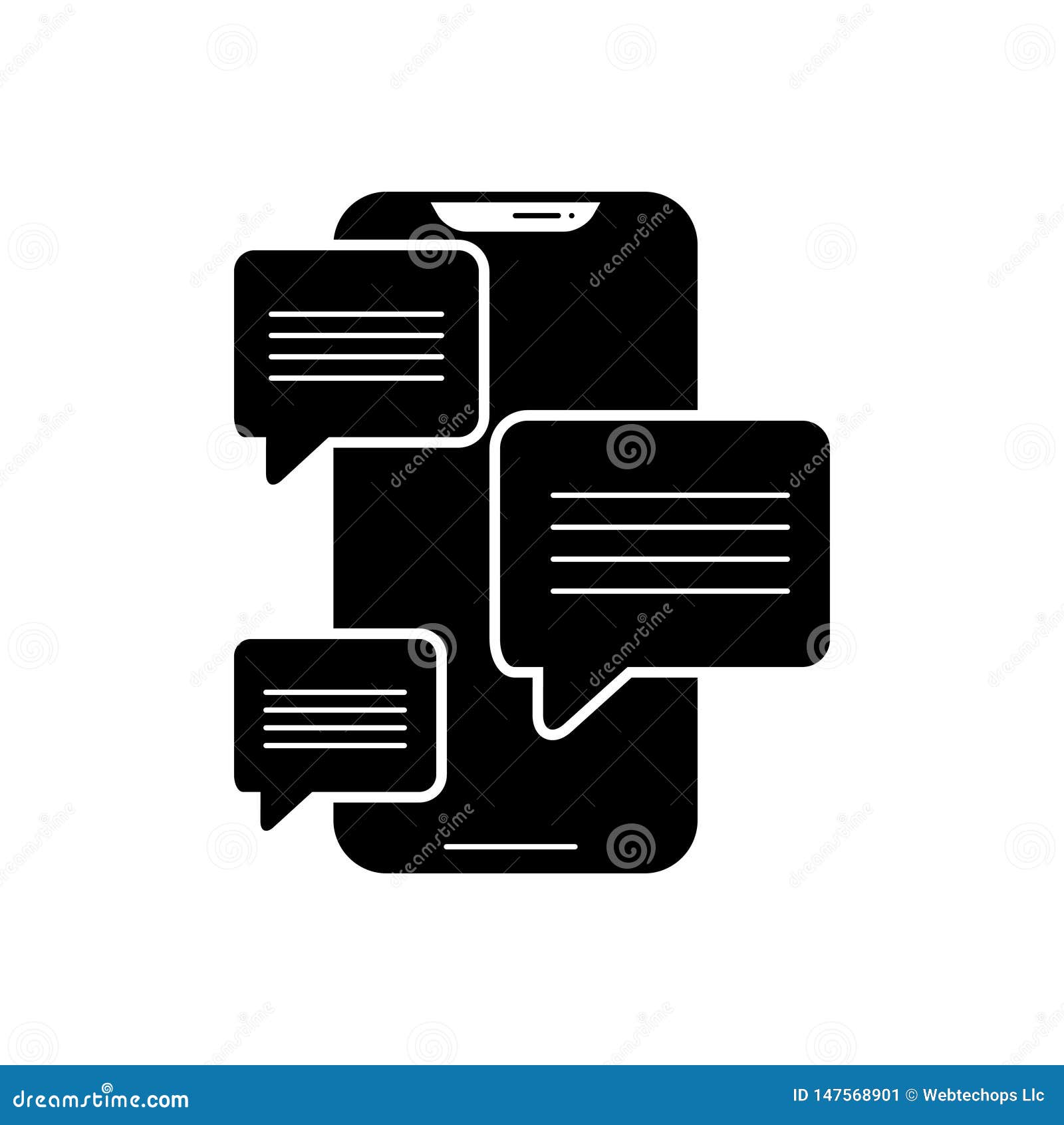 Black Solid Icon for Messaging App, Send and Chat Stock Vector ...