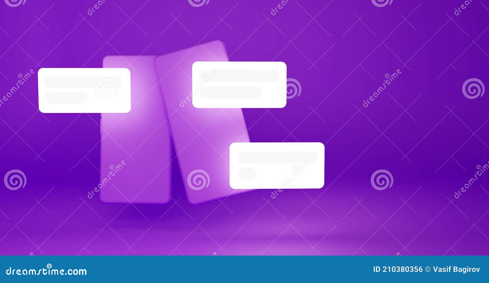 Messaging Conversation App Concept. Mockup Social Media Background Copy ...