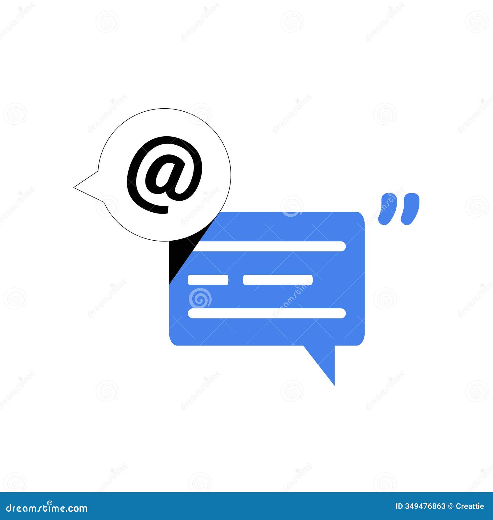 Messaging and Email Notification Symbols in Flat Vector Illustration ...