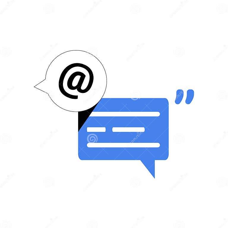Messaging and Email Notification Symbols in Flat Vector Illustration ...
