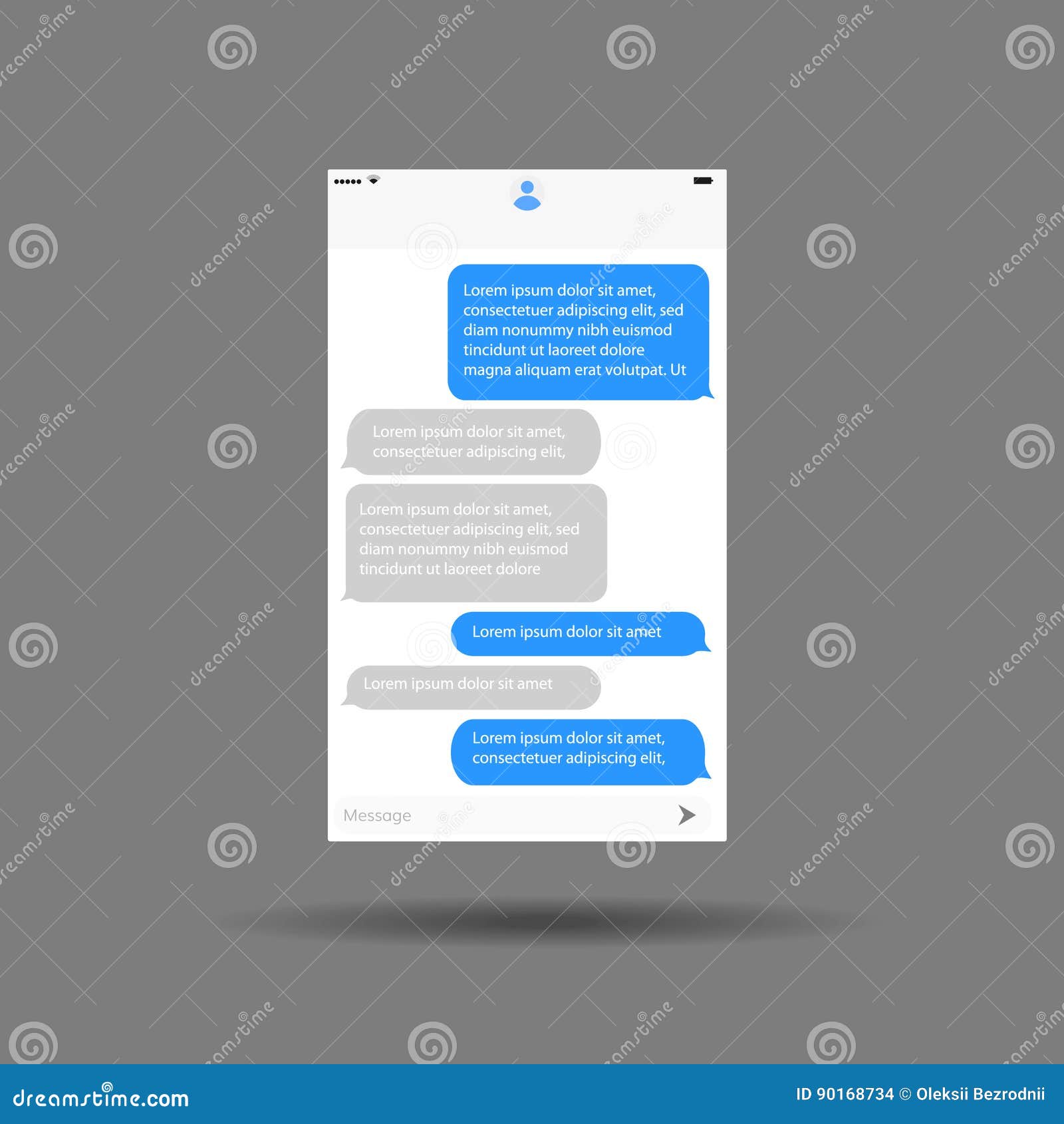 Messaging Interface Mobile Application Chat Stock Vector - Illustration ...