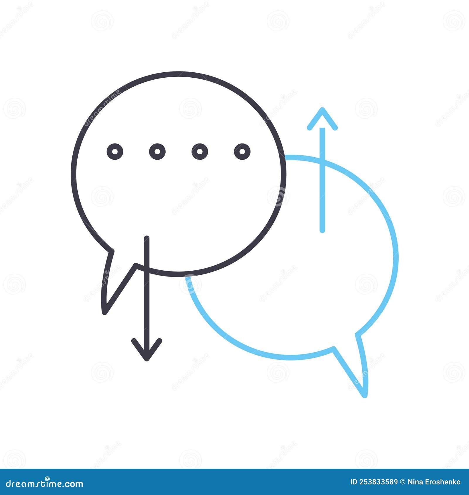Messaging Line Icon, Outline Symbol, Vector Illustration, Concept Sign ...