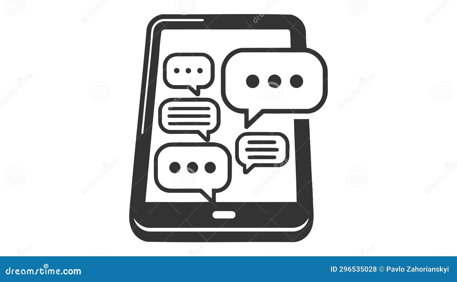 Messaging, Talking, Chating with Phone Vector Icon Stock Illustration ...