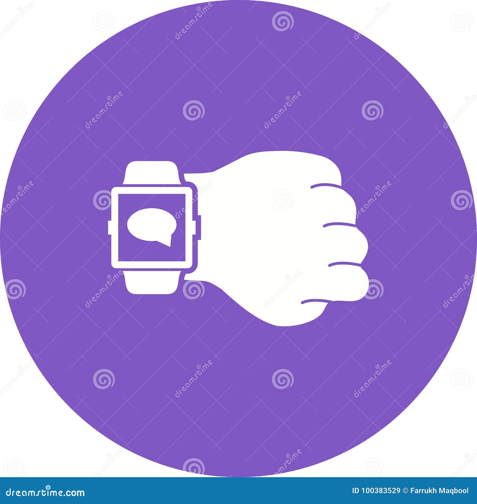 Messaging on Watch stock vector. Illustration of notification - 100383529