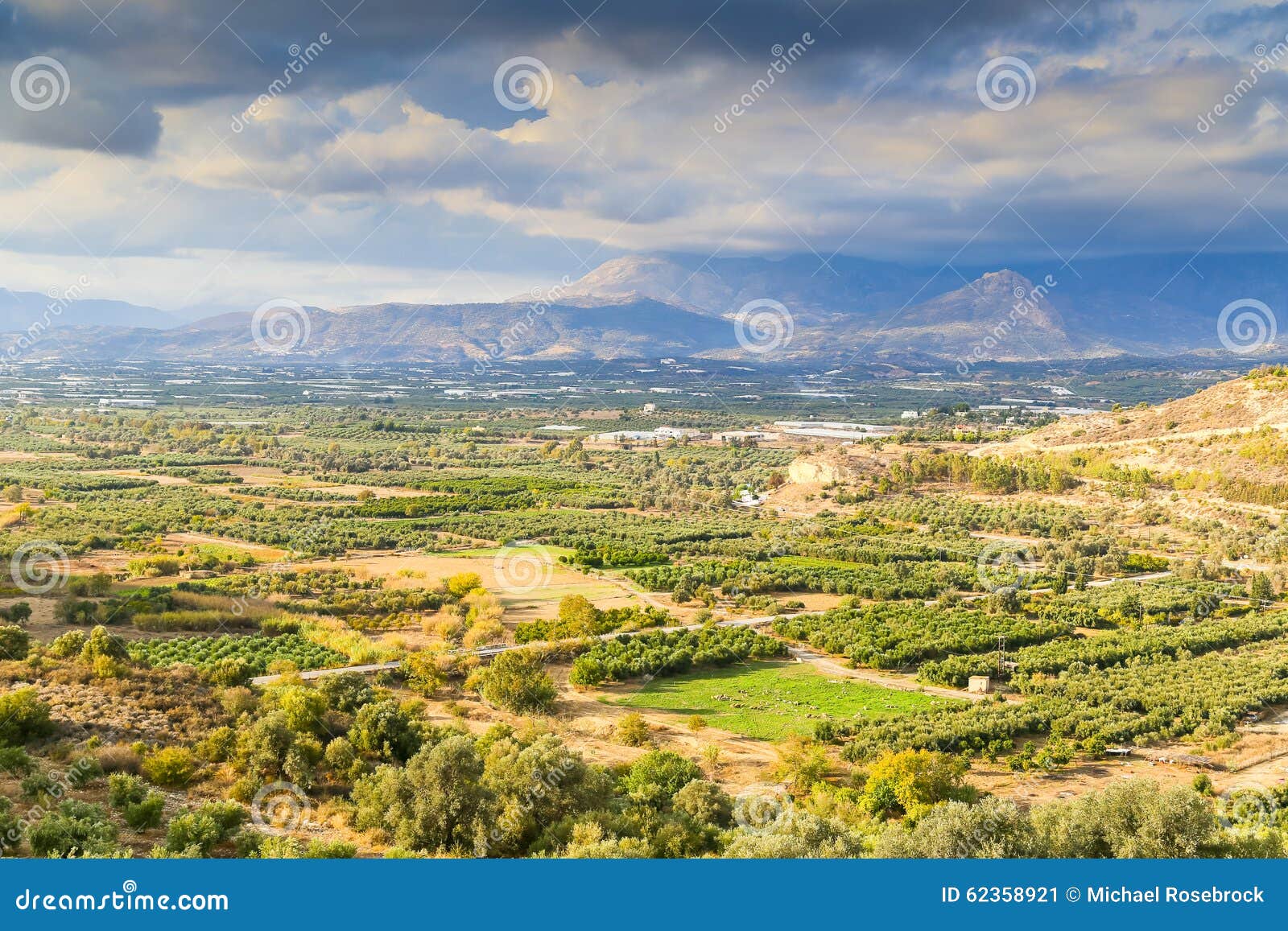 Messara Plain in Crete stock image. Image of greek, crops - 62358921