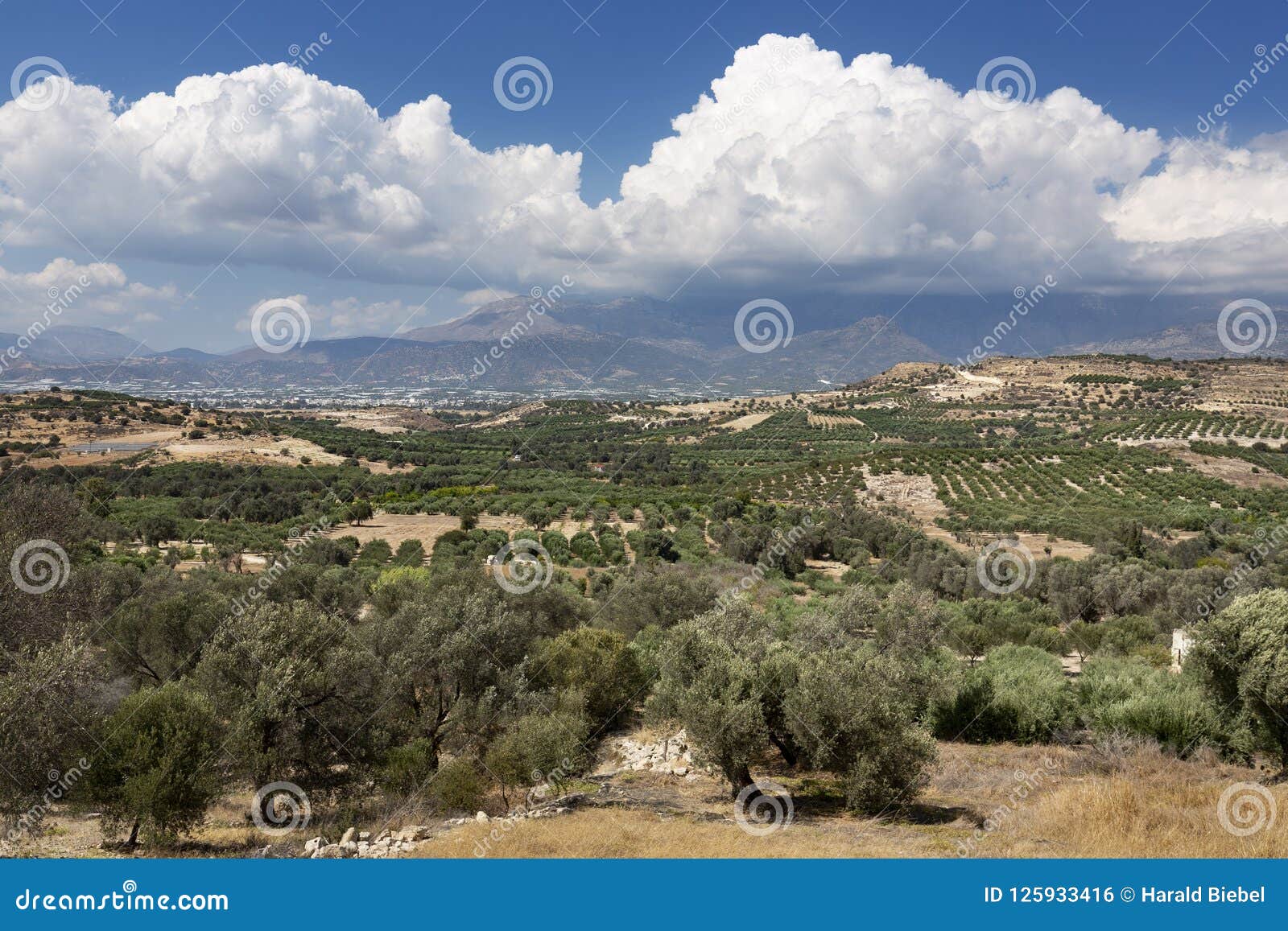 The Messara Plain on the Island of Crete, Greece Stock Photo - Image of ...