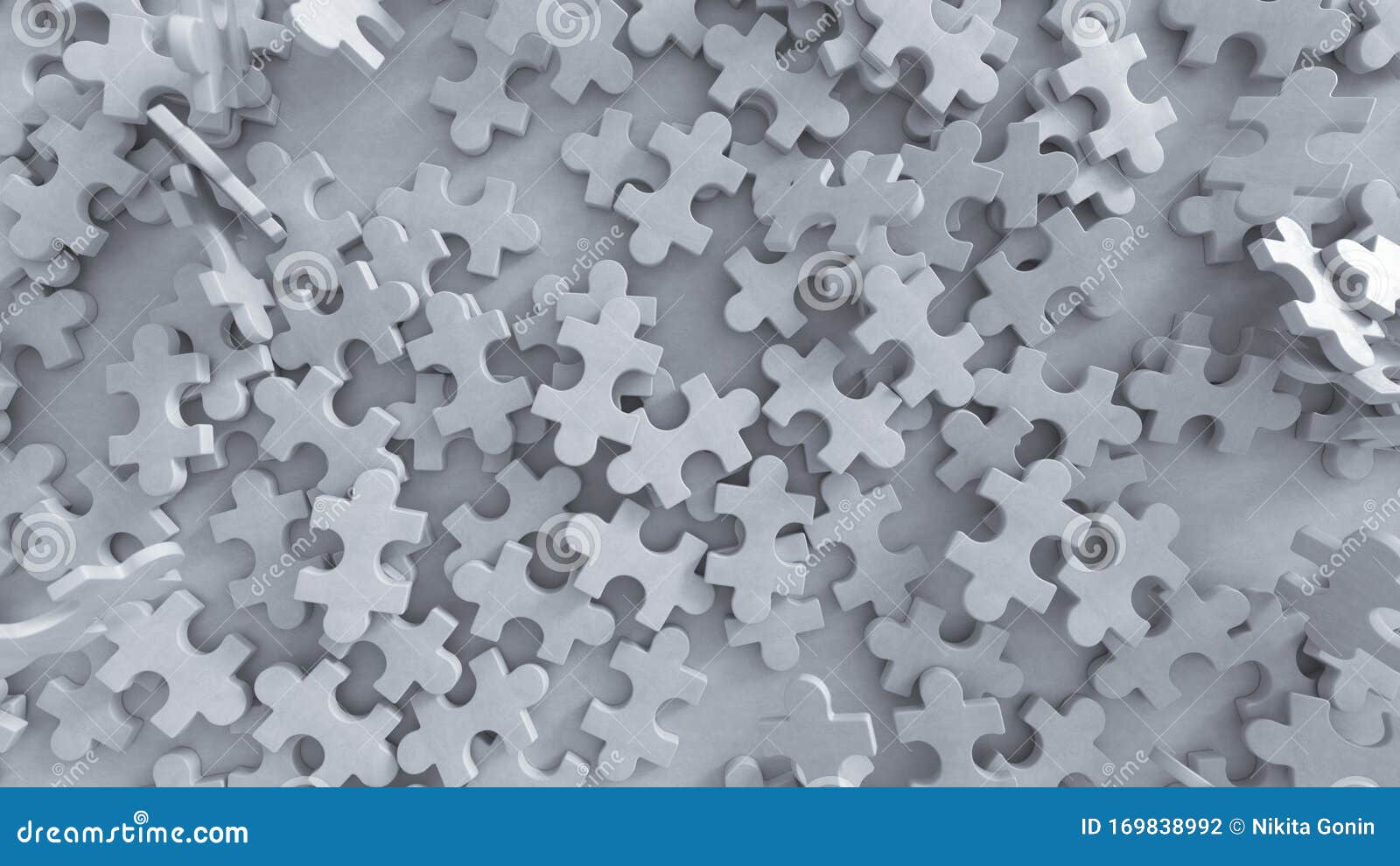 Messed Pieces of Puzzle 3D Render Illustration Stock Illustration ...