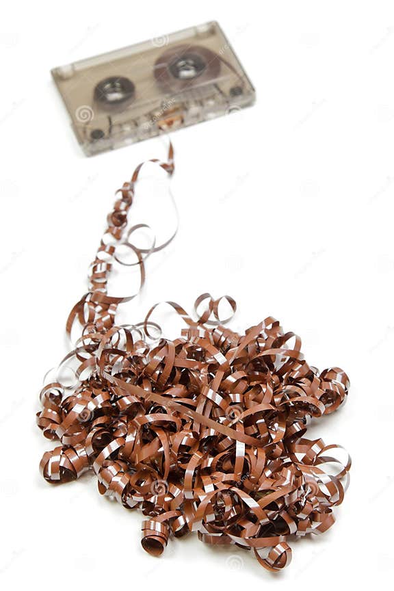 Messed up audio tape stock photo. Image of medium, media - 19577632
