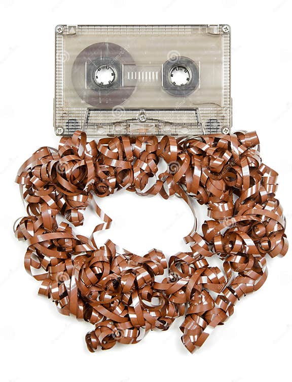 Messed up audio tape stock photo. Image of magnetic, isolated - 19657574