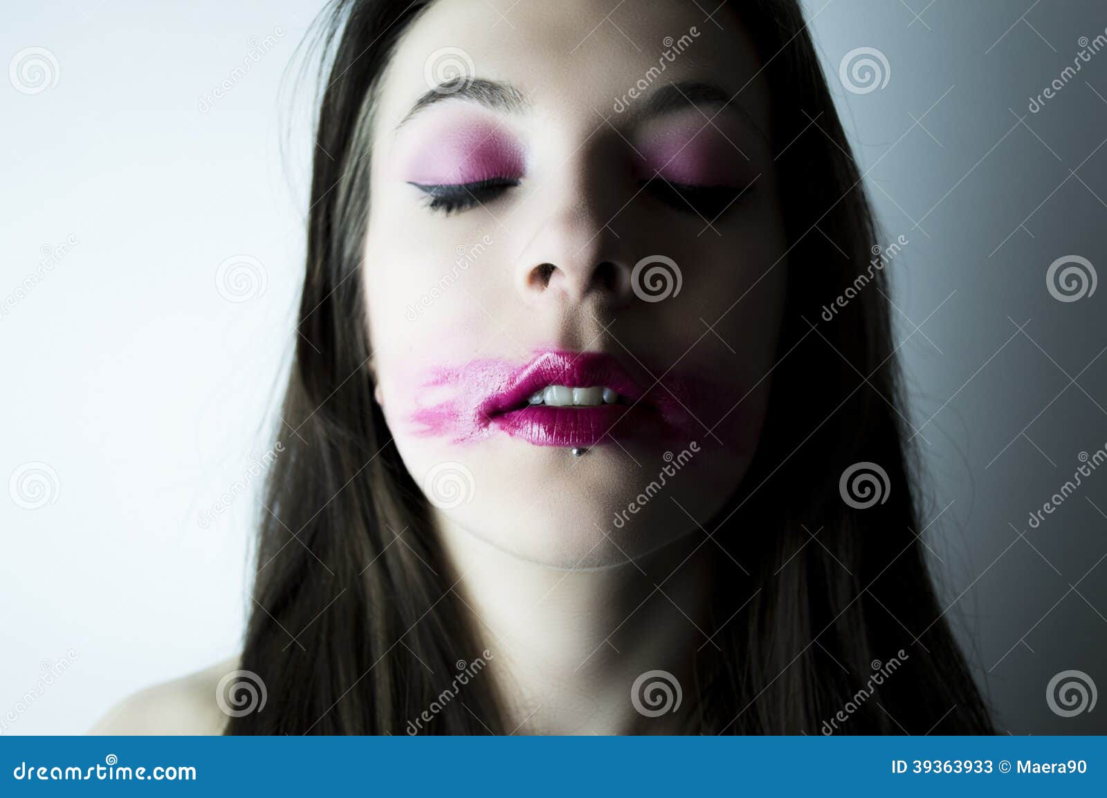 Messed up make up stock image. Image of woman, teeth - 39363933