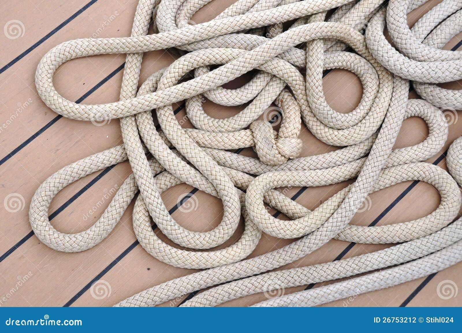 Messed Up Rope on a Ship S Deck Stock Photo - Image of background ...