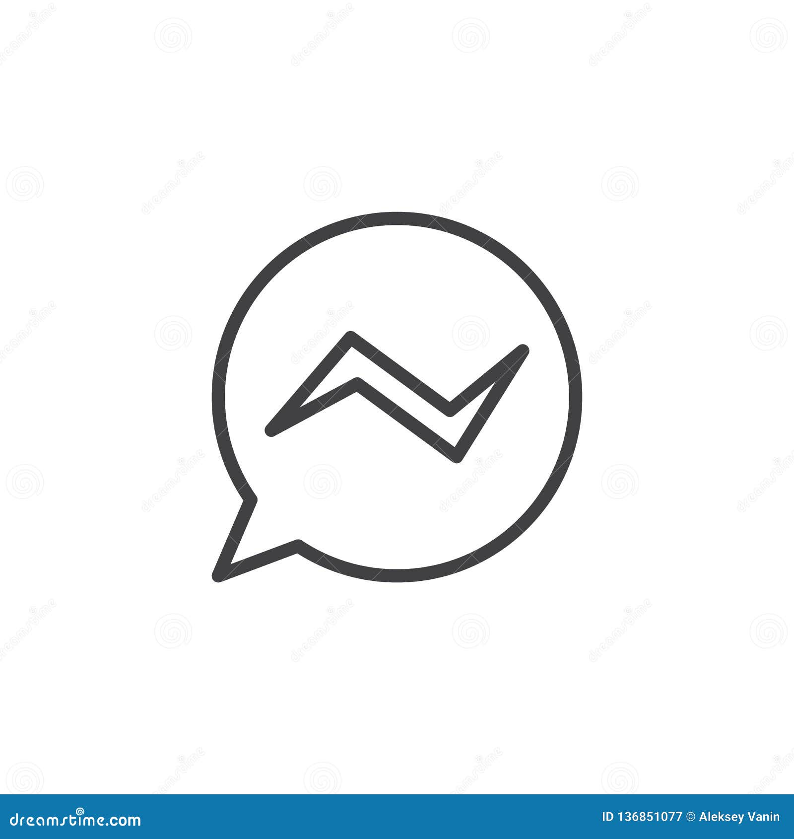 Messenger Application Line Icon Stock Vector - Illustration of perfect ...