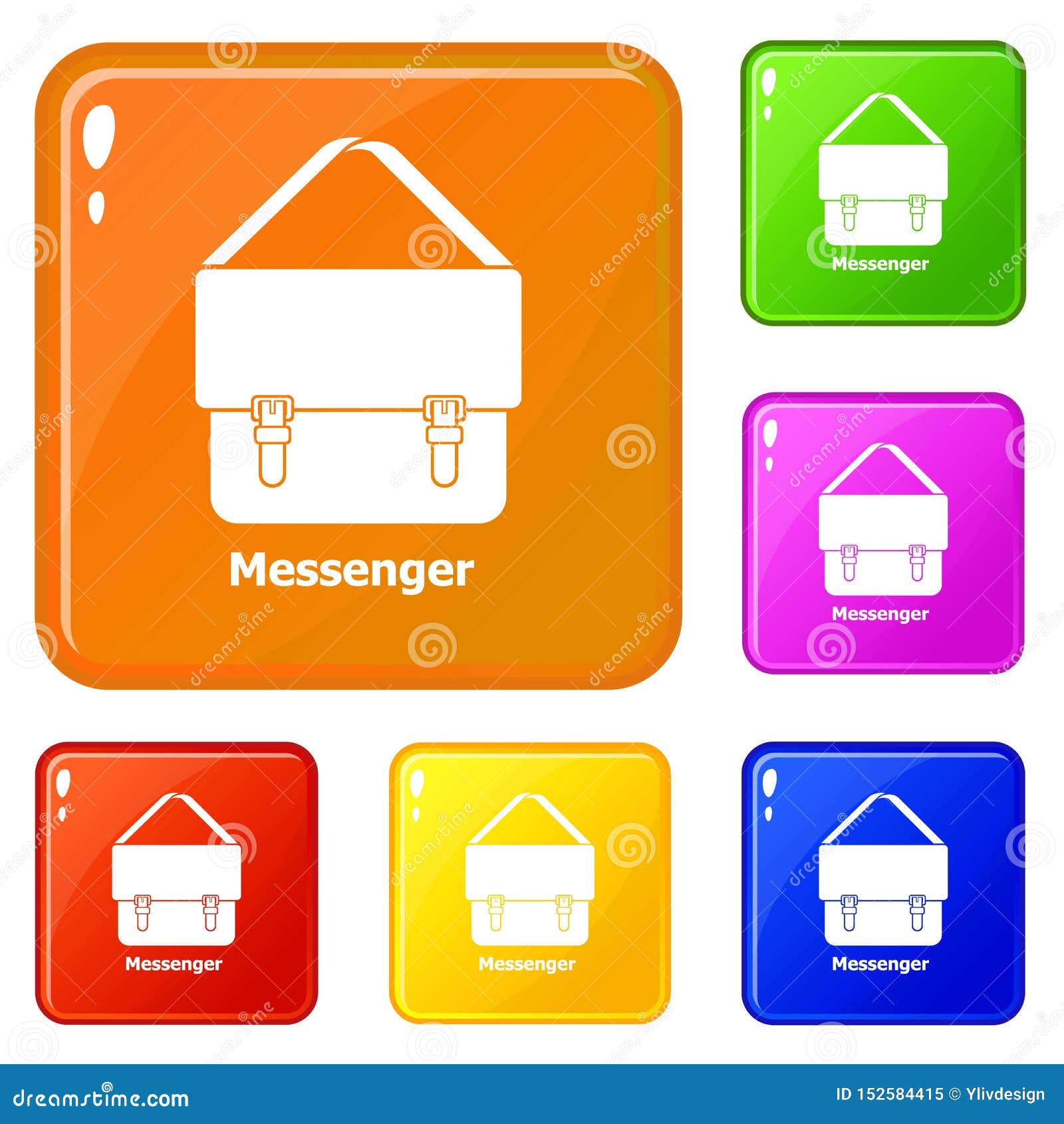 Messenger Bag Icons Set Vector Color Stock Vector - Illustration of ...