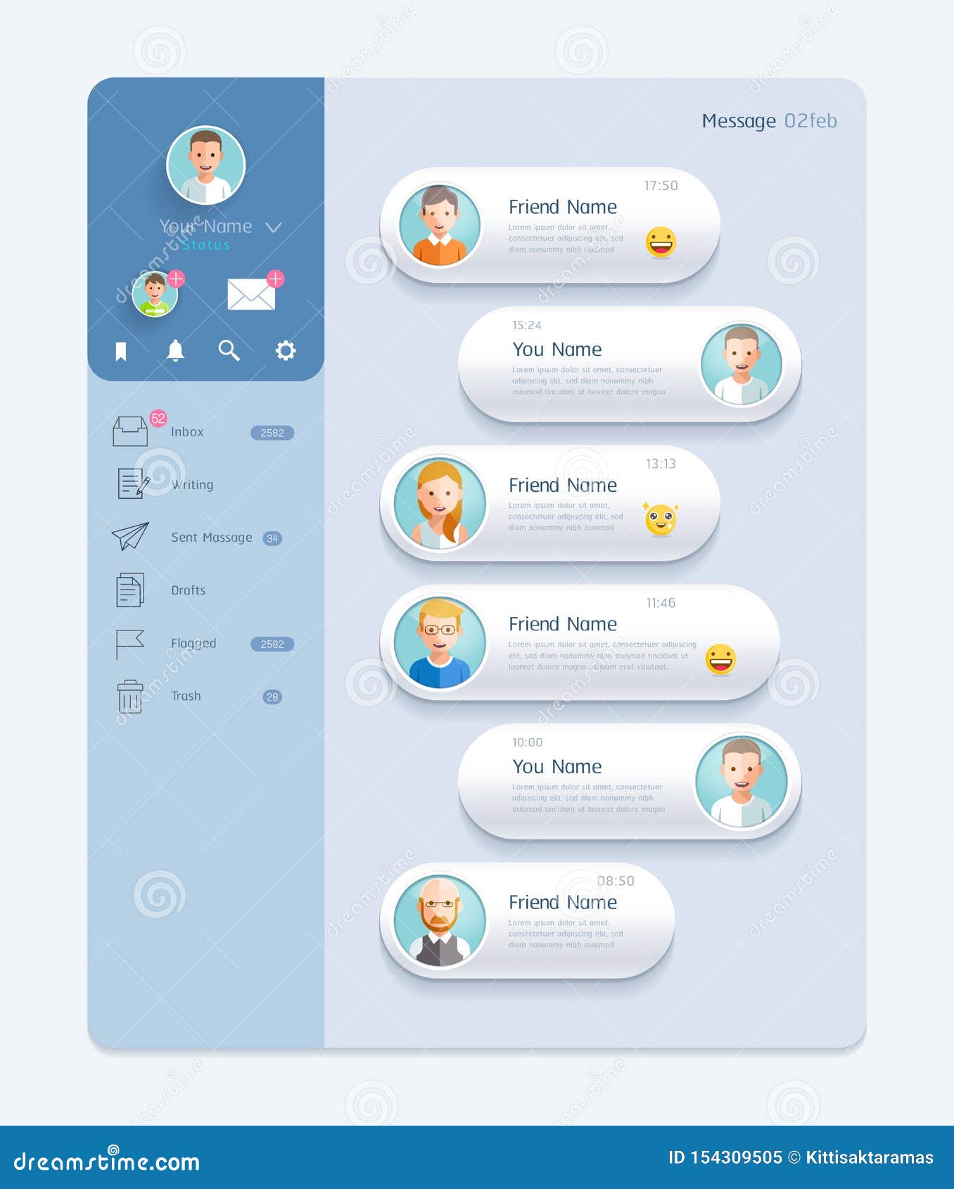 Messenger Chat Interface with Dialogue Window Background Mobile UI ...