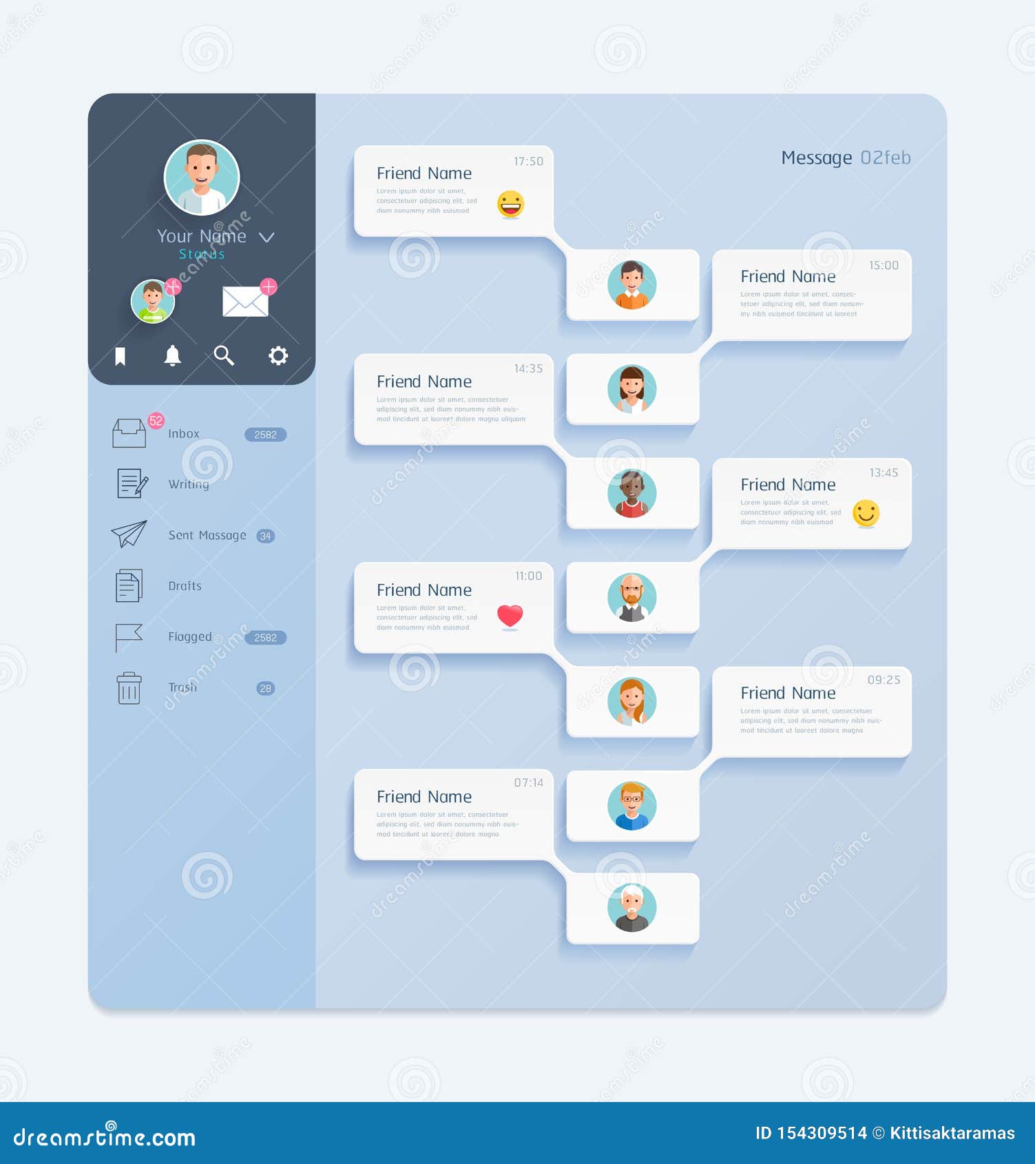 Messenger Chat Interface with Dialogue Window Background Mobile UI ...
