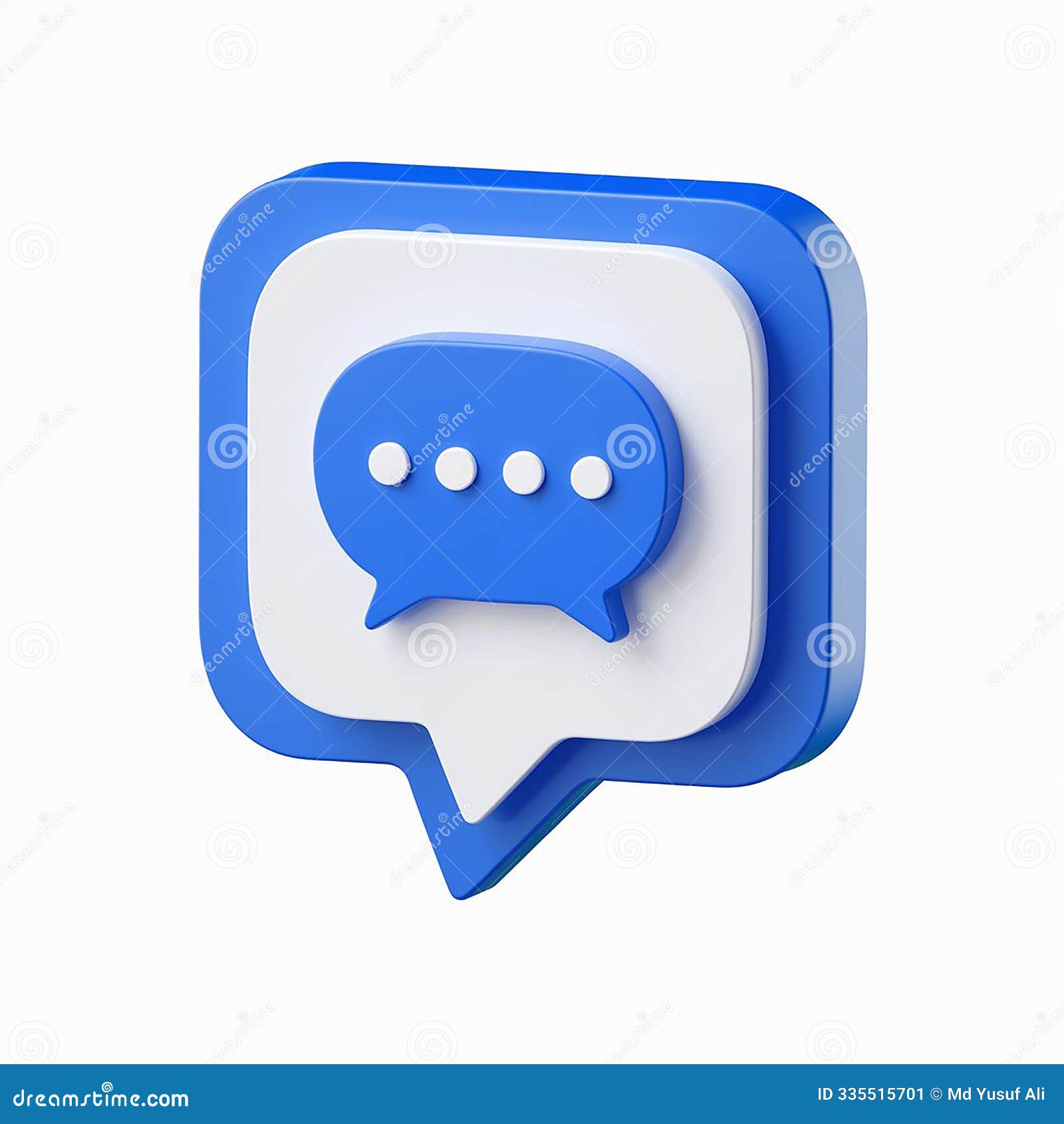 Messenger 3d Icon Social Media 3D Icon Realistic Render Stock ...