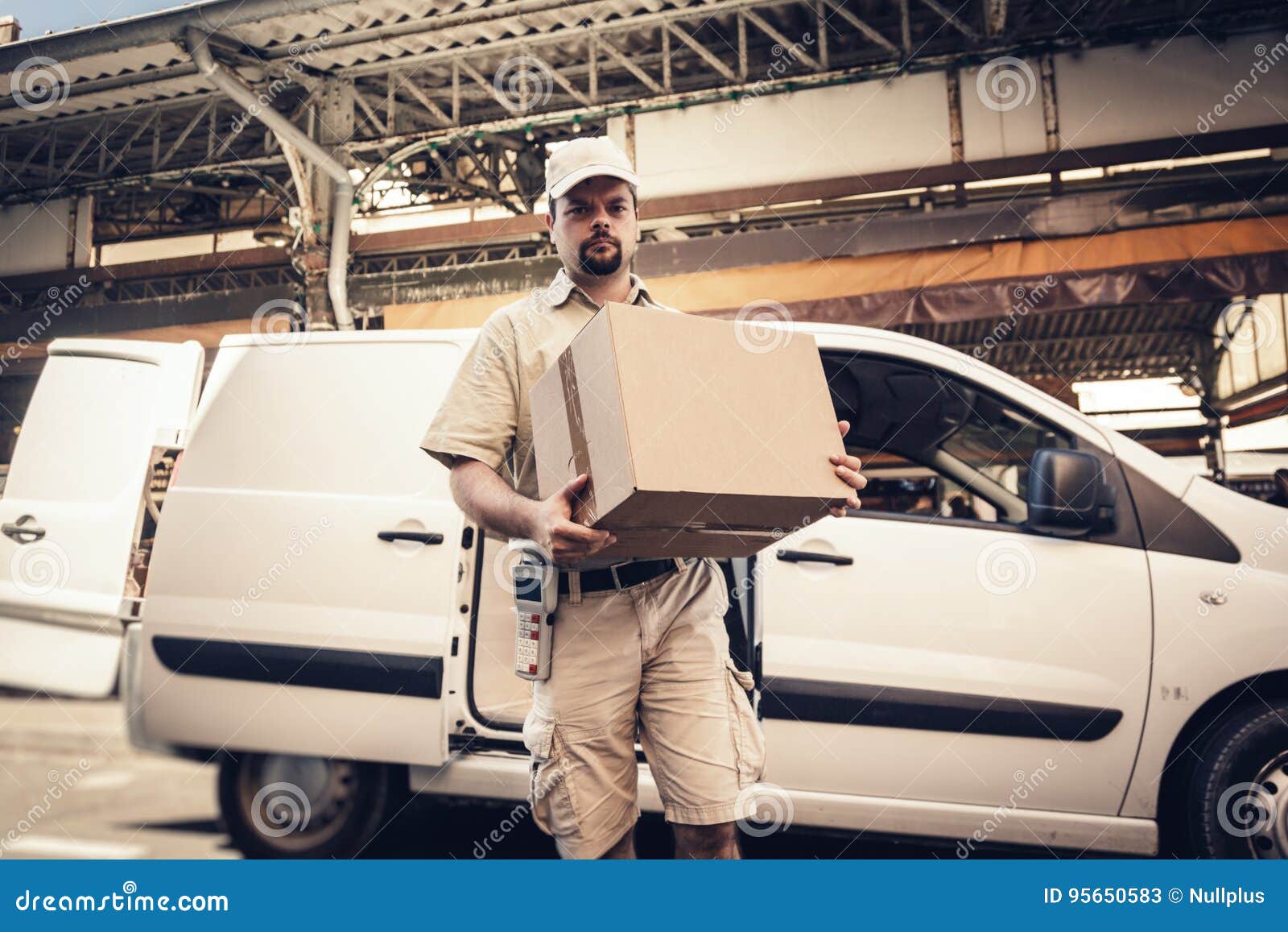 Messenger Delivering Parcel Stock Image - Image of messenger, logistics ...