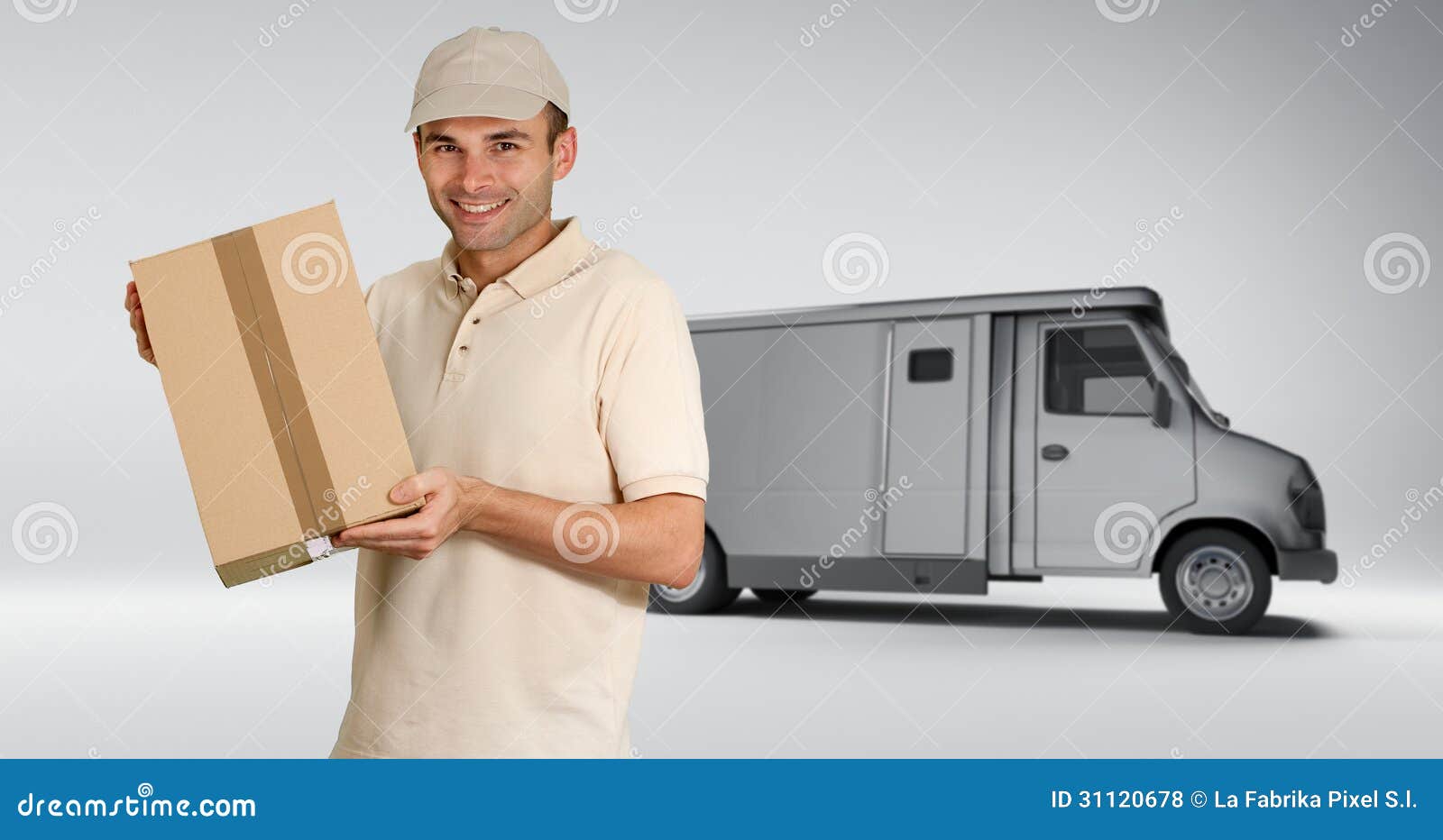 Messenger and delivery van stock photo. Image of caucasian - 31120678