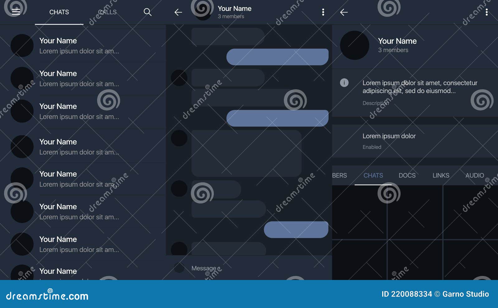 Messenger Desktop Template. Mockup with Messenger Interface Stock ...