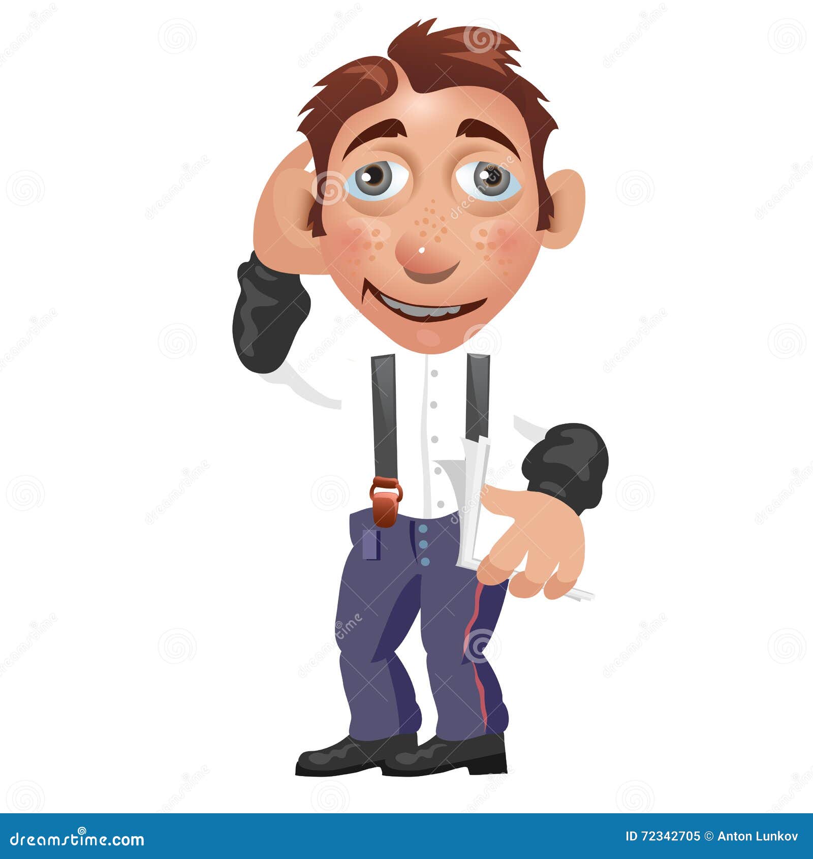 Messenger Freckles Boy, Vector Characters Stock Vector - Illustration ...