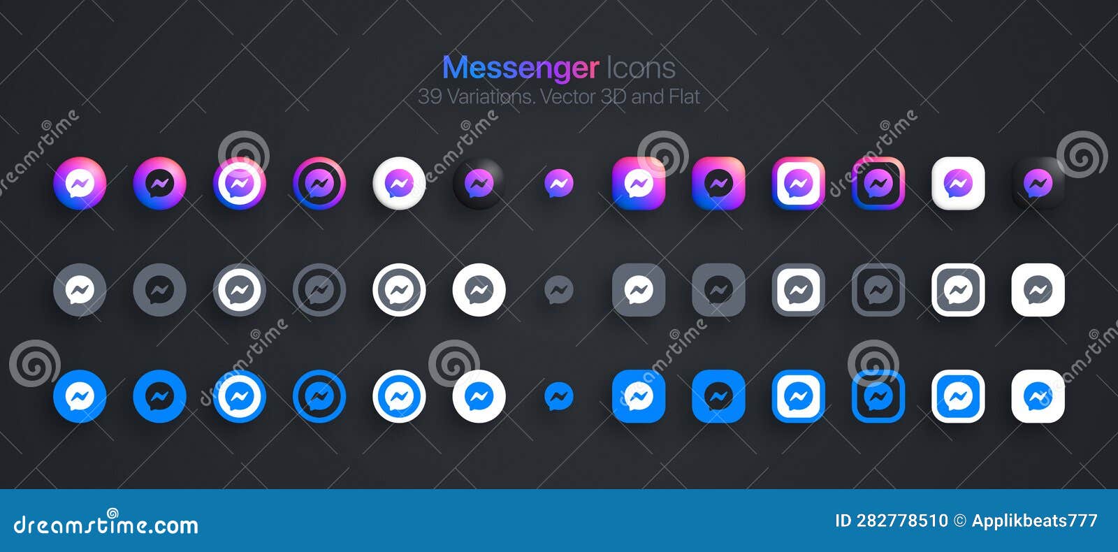 Messenger Icons Sketch Vector Illustration Circle Royalty-Free Cartoon ...