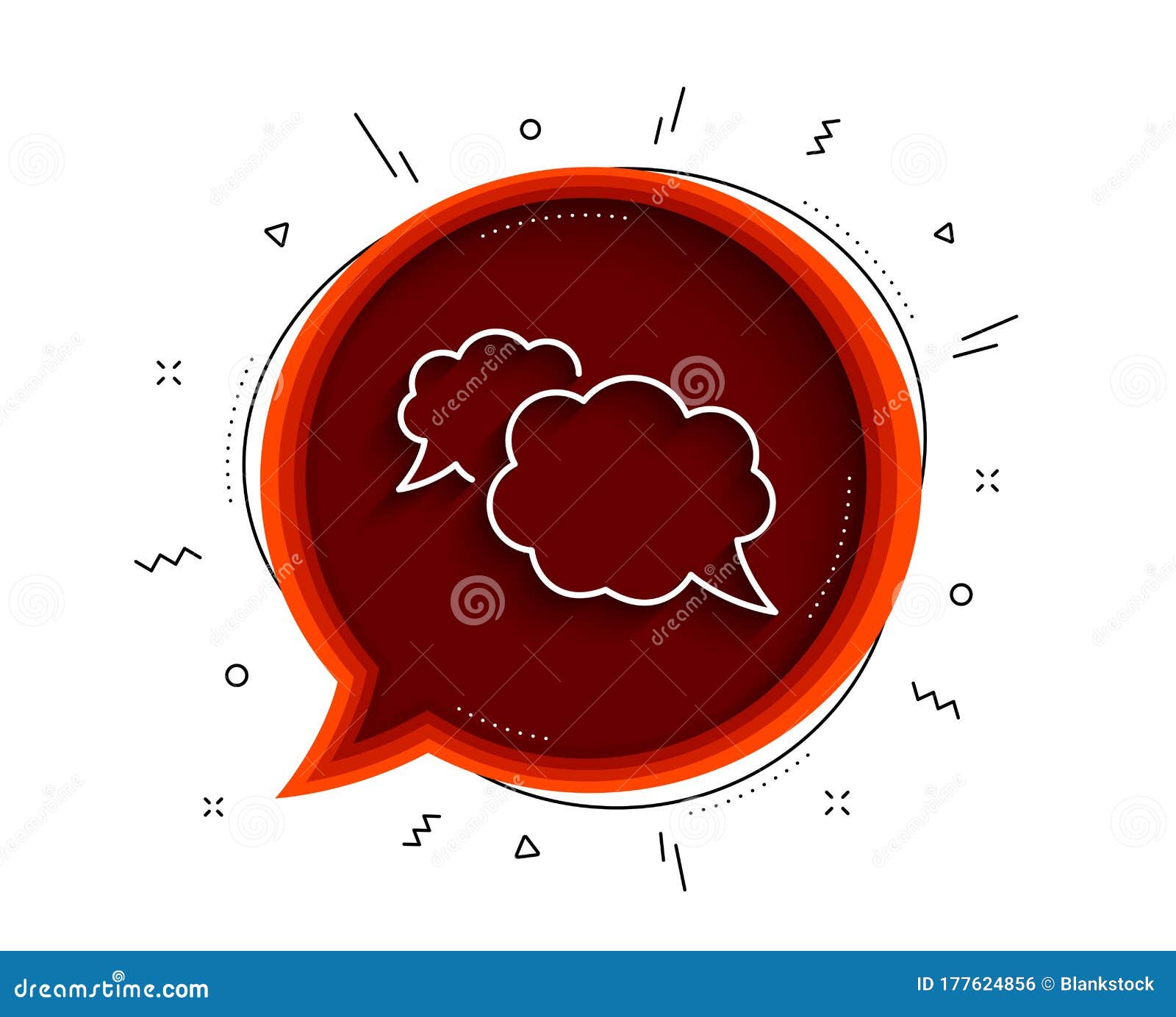 Messenger Line Icon. Comic Speech Bubble Sign. Chat Message. Vector ...