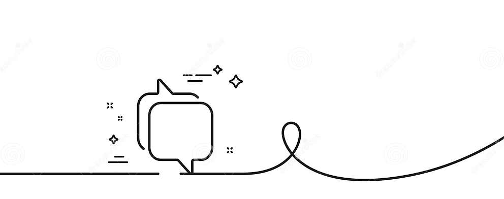 Messenger Line Icon. Speech Bubble Sign. Chat Message. Continuous Line with Curl. Vector Stock ...