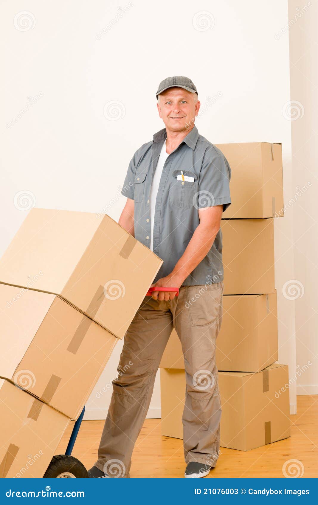 Messenger Mature Male Courier Delivering Parcels Stock Image - Image of ...