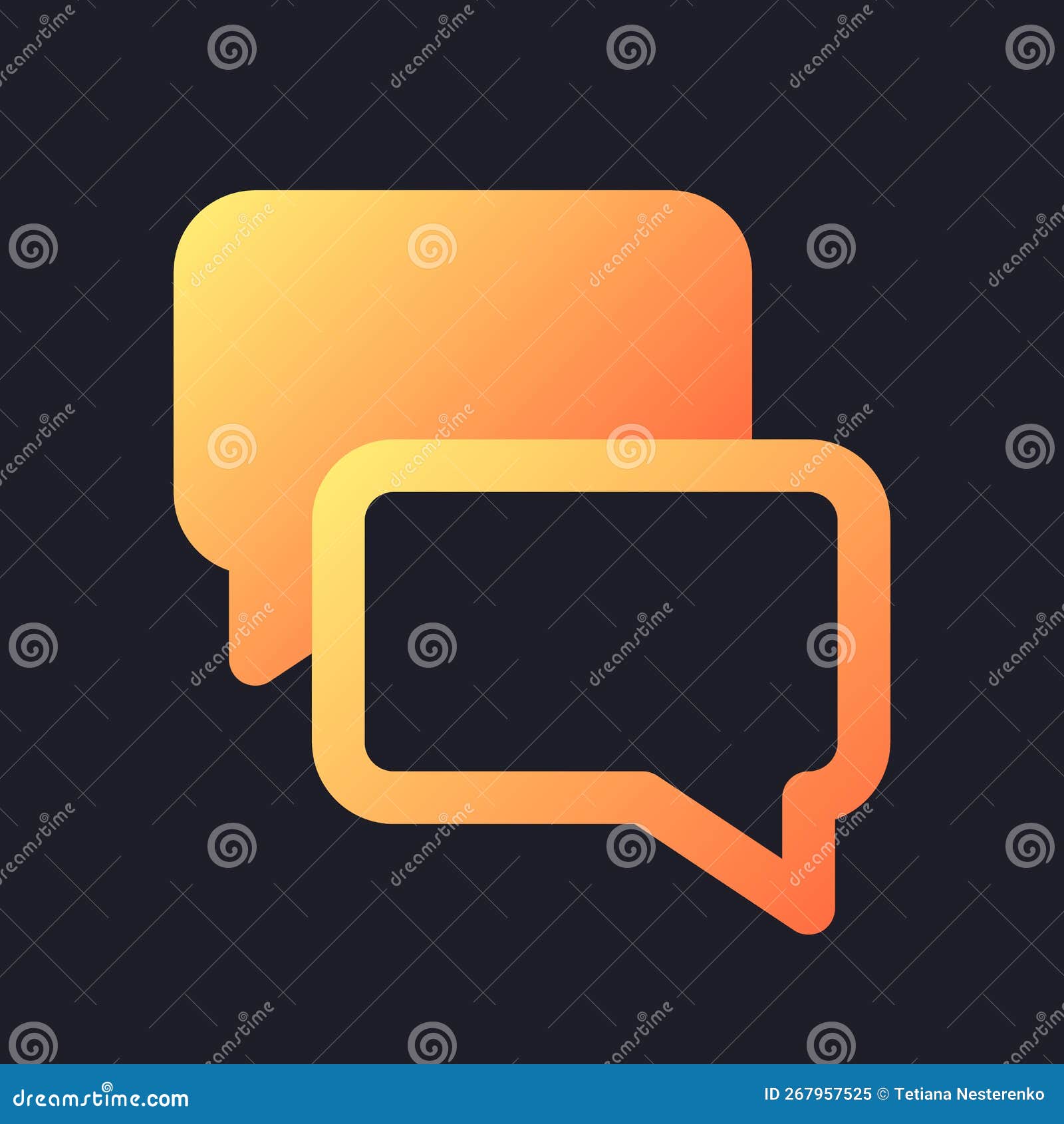 Messenger Orange Solid Gradient Ui Icon for Dark Theme Stock Vector ...