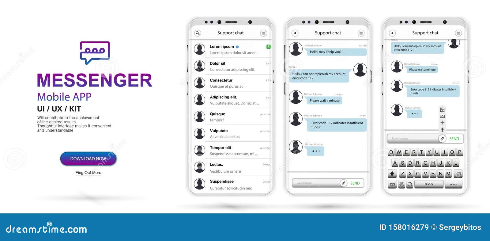 Messenger, Social Network, Chat Interface Stock Vector - Illustration ...