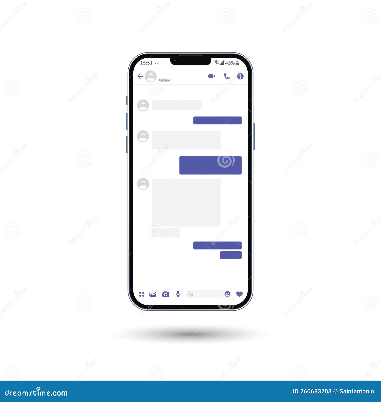 Messenger UI Template, Social Communication App Mockup, Chat ...