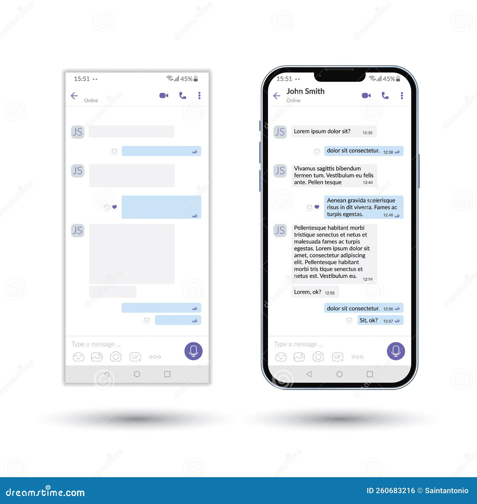Messenger UI Template, Social Communication App Mockup, Chat ...