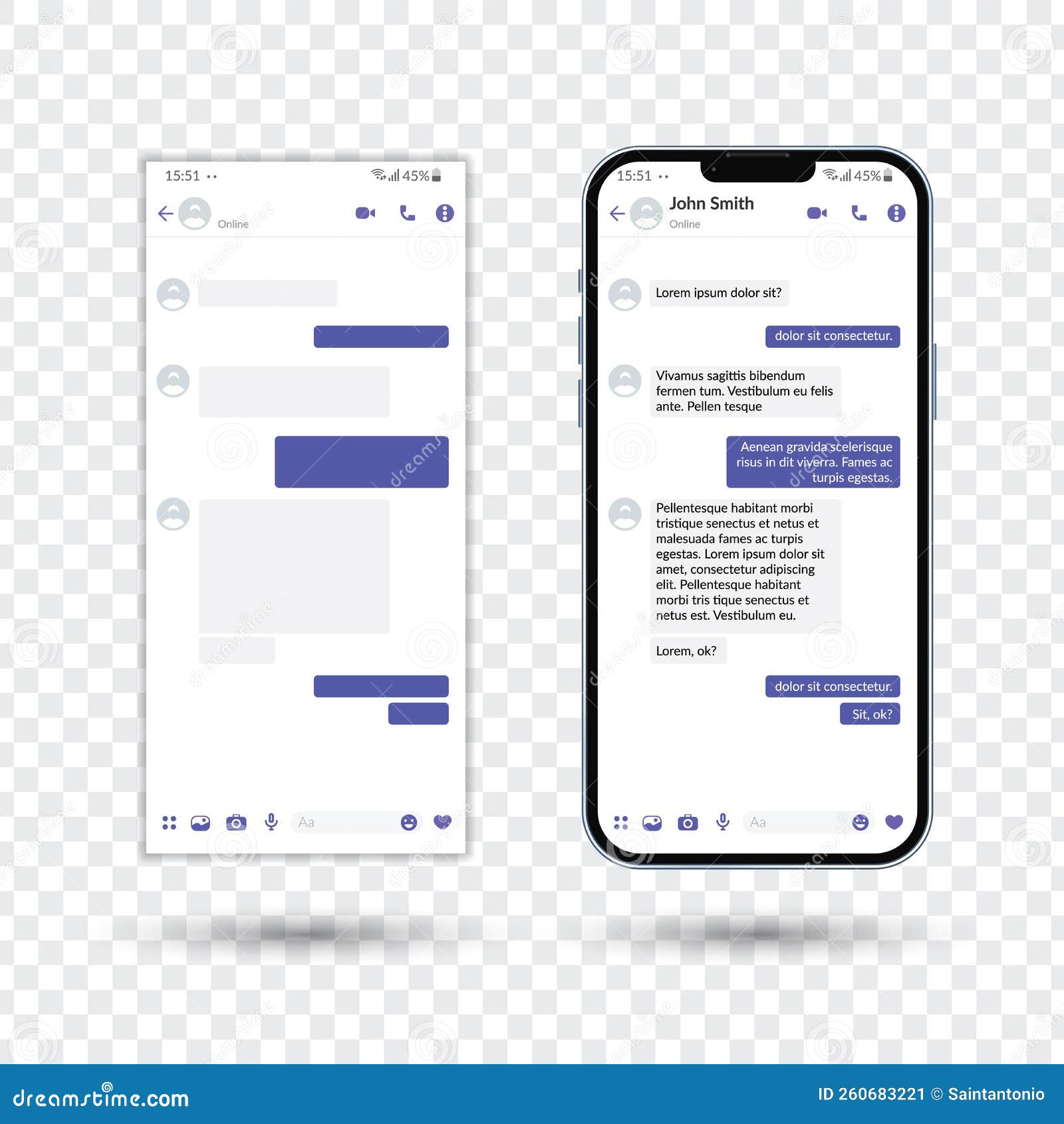 Messenger UI Template, Social Communication App Mockup, Chat ...