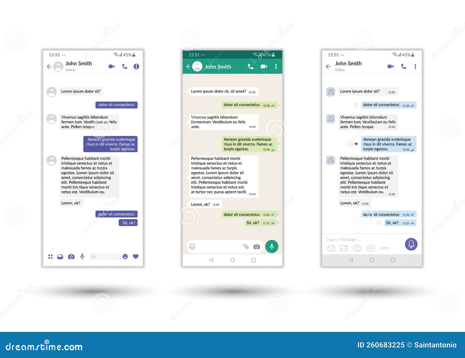 Messenger UI Template, Social Communication App Mockup, Chat ...