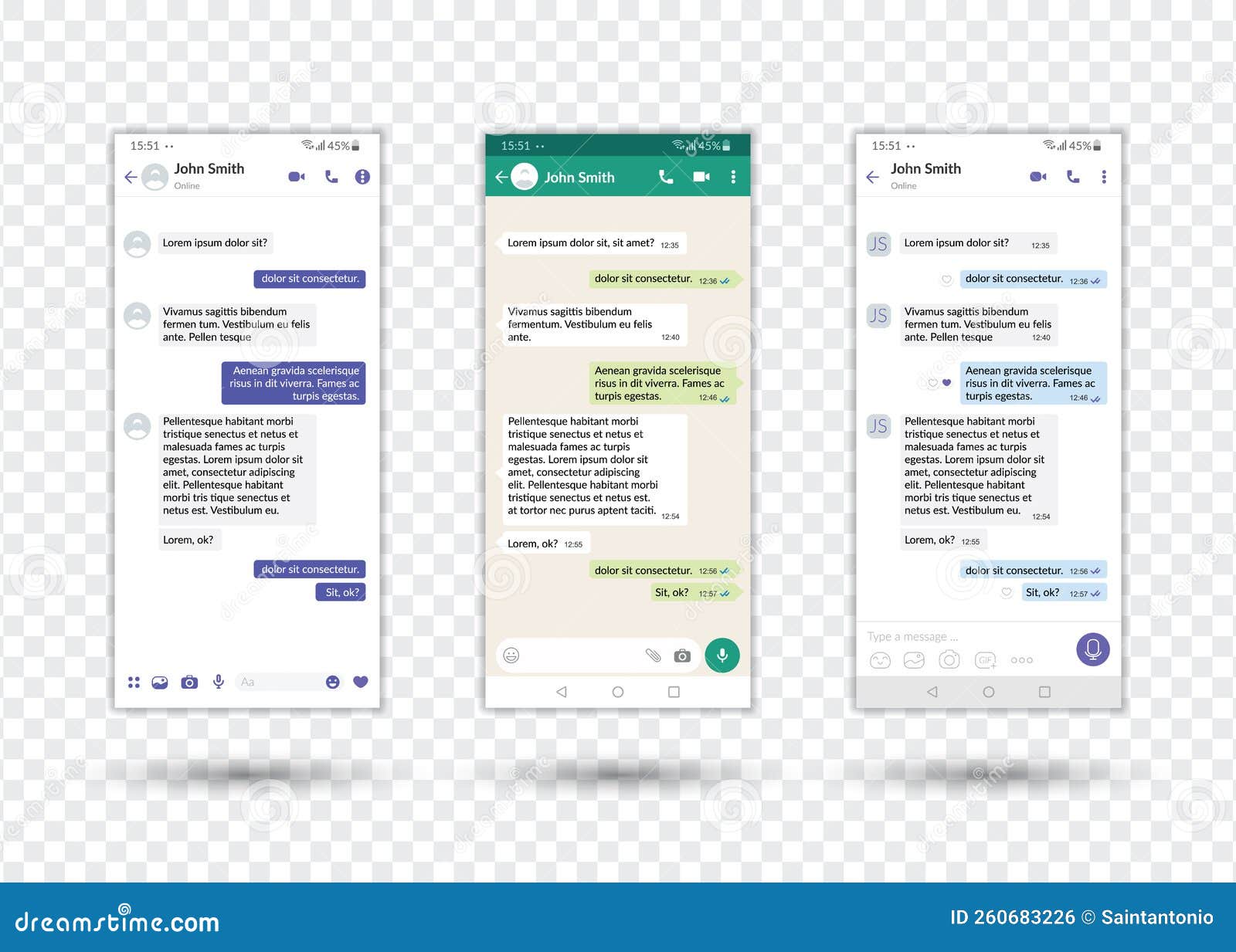Messenger UI Template, Social Communication App Mockup, Chat ...