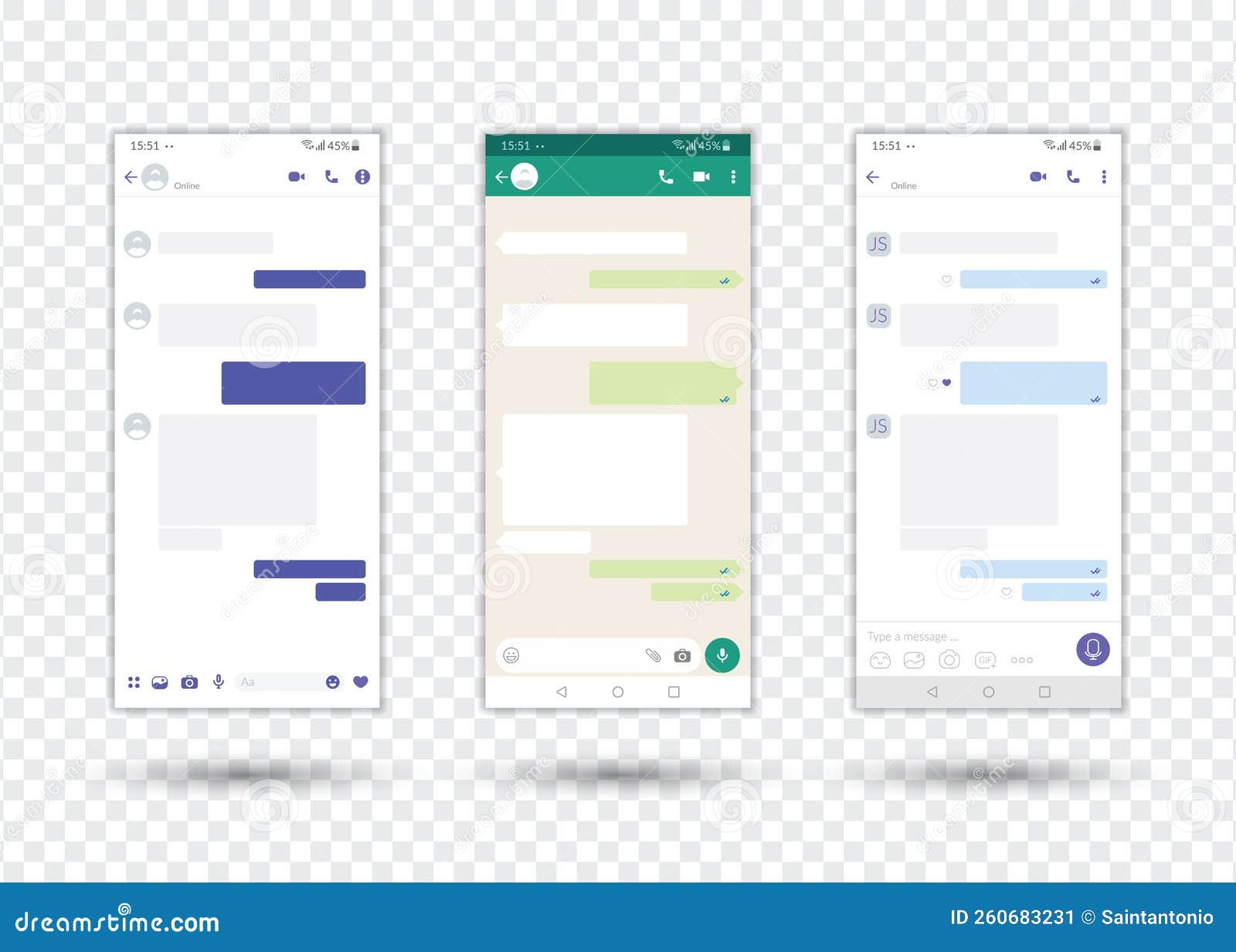 Messenger UI Template, Social Communication App Mockup, Chat ...