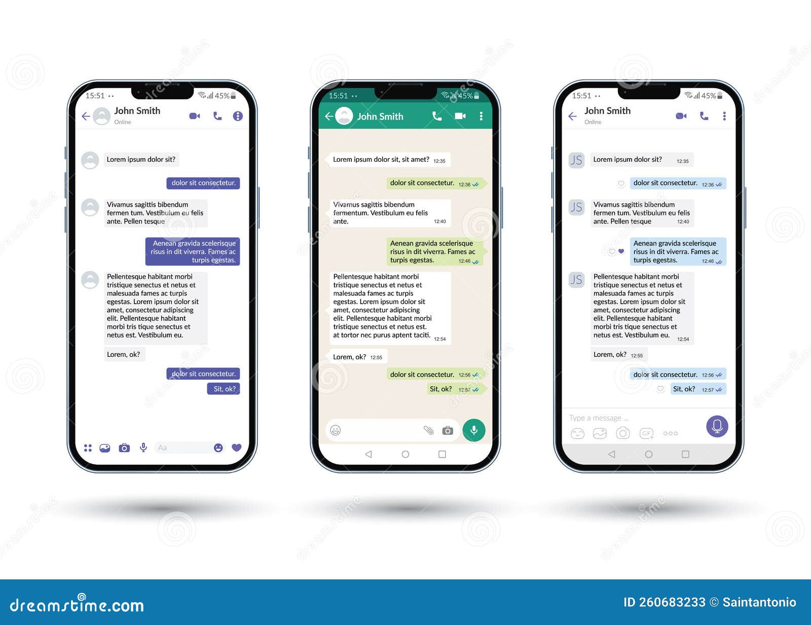 Messenger UI Template, Social Communication App Mockup, Chat ...