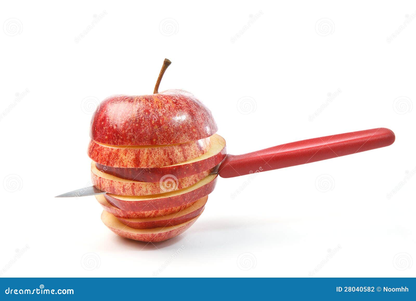 Messer in einem Apfel stockfoto. Bild von getrennt, frucht - 28040582