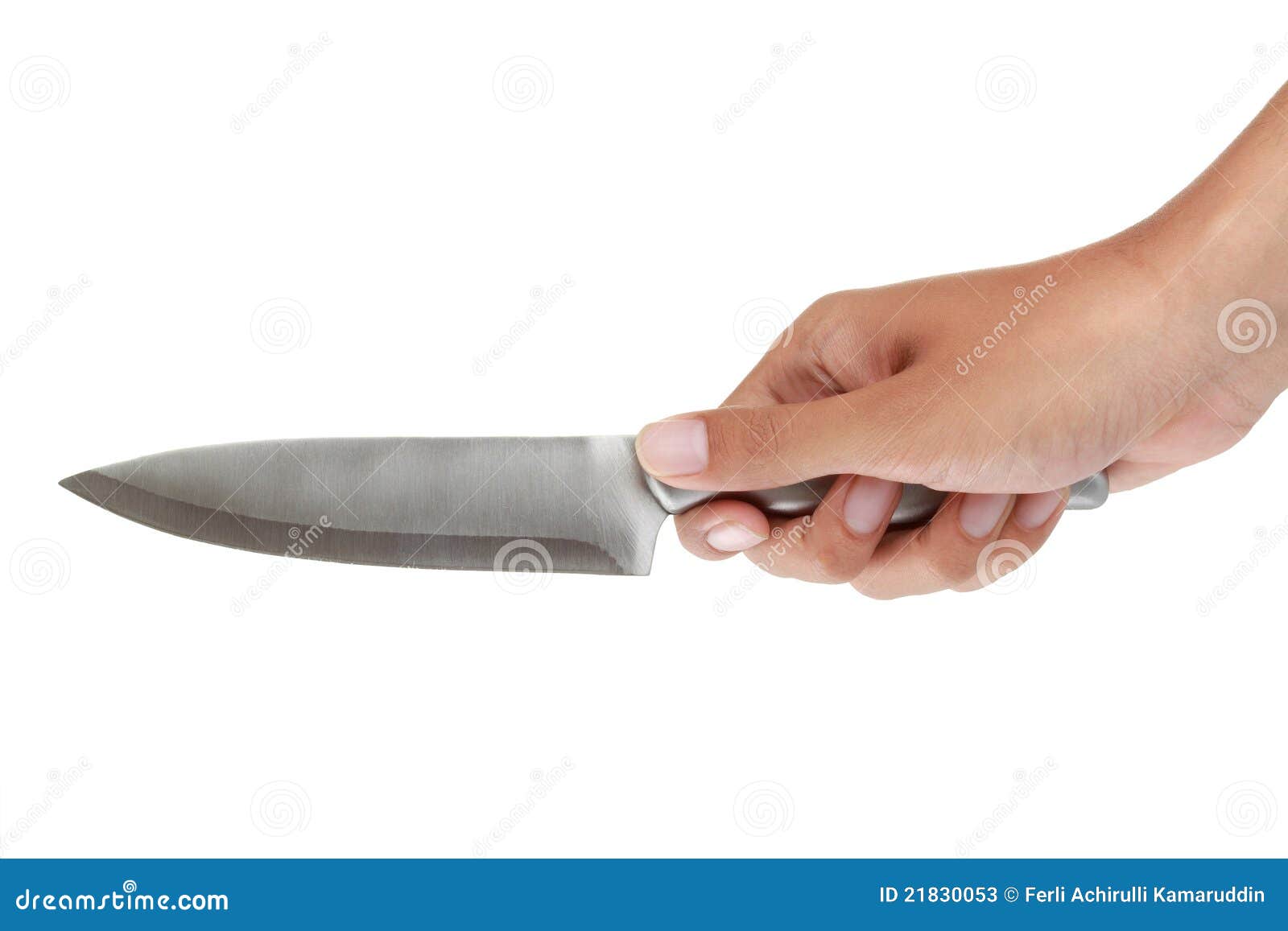 Messer in einer Hand stockbild. Bild von push, finger - 21830053