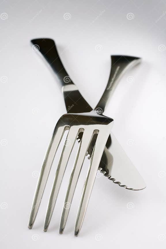 Messer und Gabel stockfoto. Bild von messer, stahl, gekreuzt - 26175488