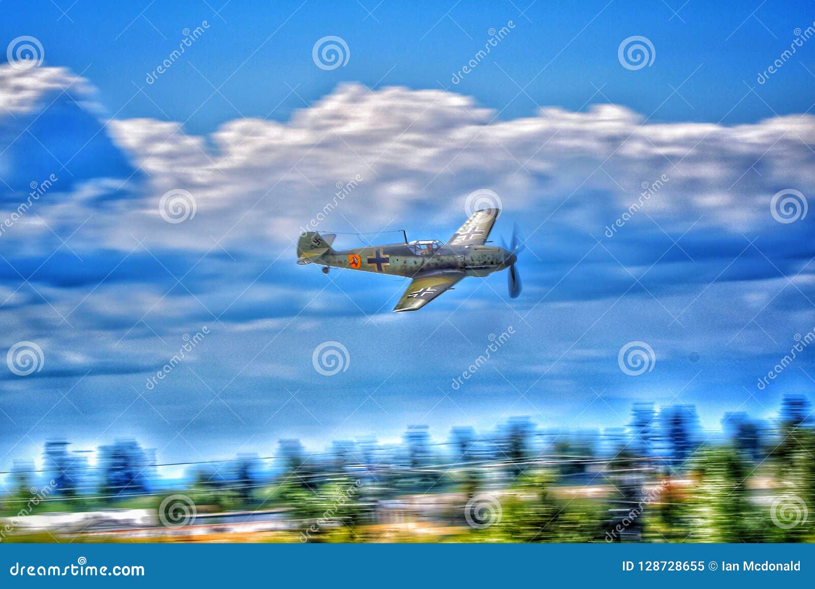 Messerschmitt Bf-109 Fighter Plane Editorial Image - Image of force ...
